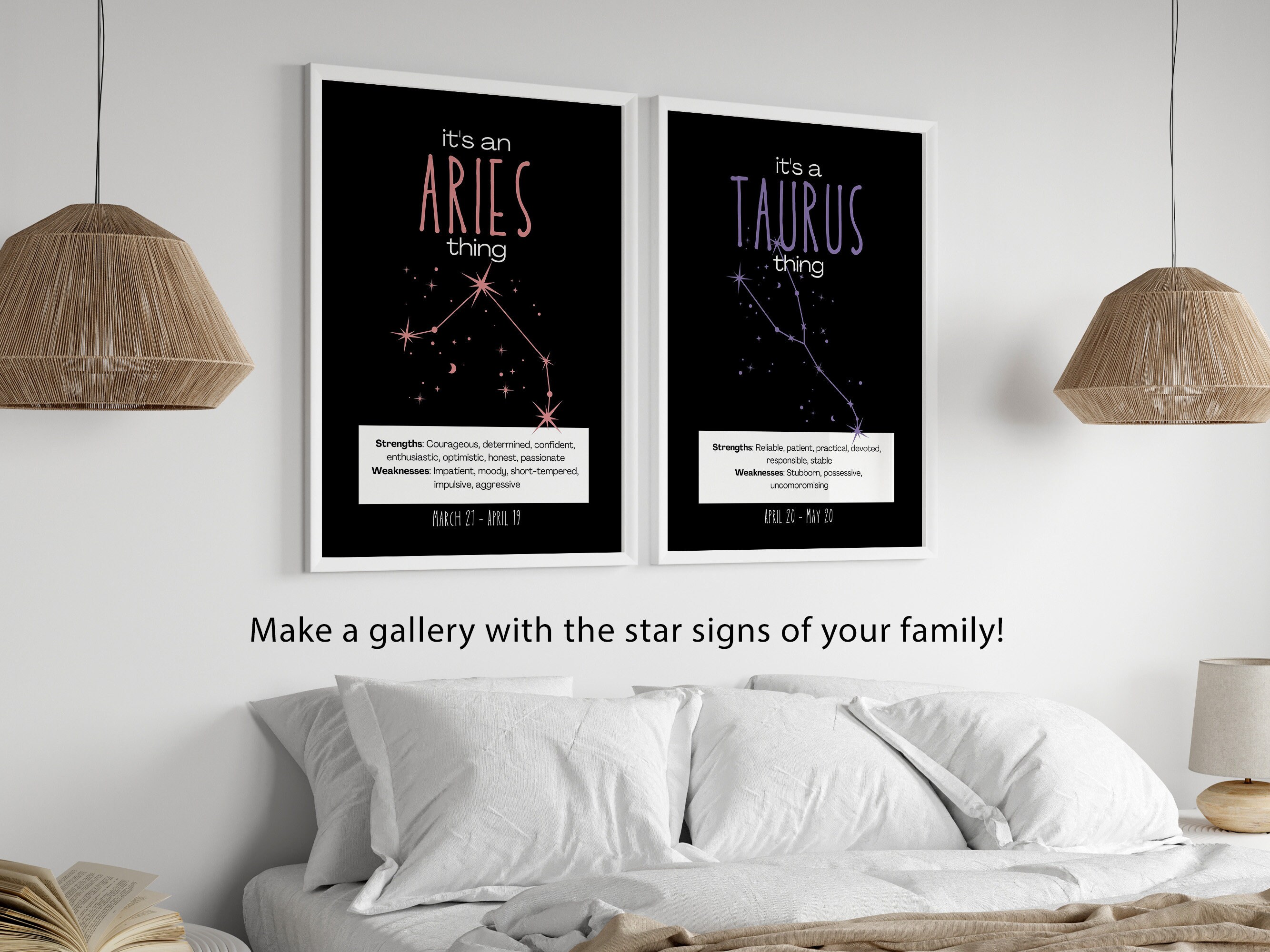 ARIES Star Sign Instant Download Print, Zodiac Art Printable, Spiritual ...