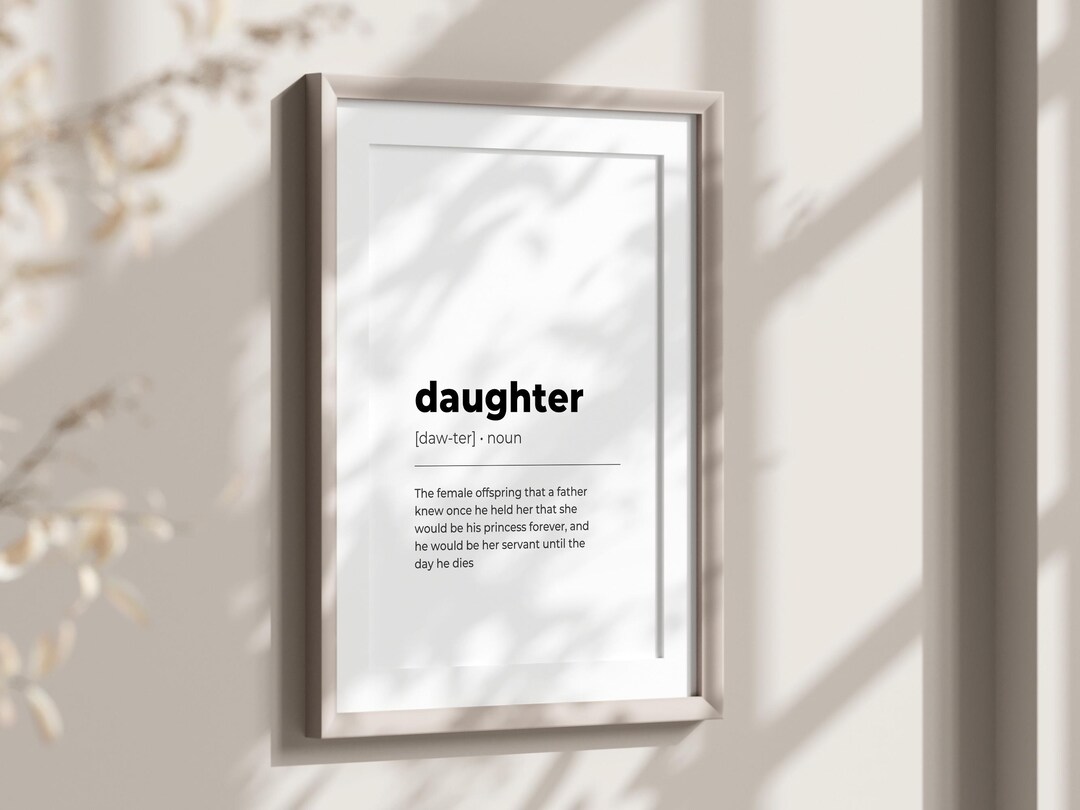 Daughter Definition Print, Printable Wall Art Quotes, Instant Download ...