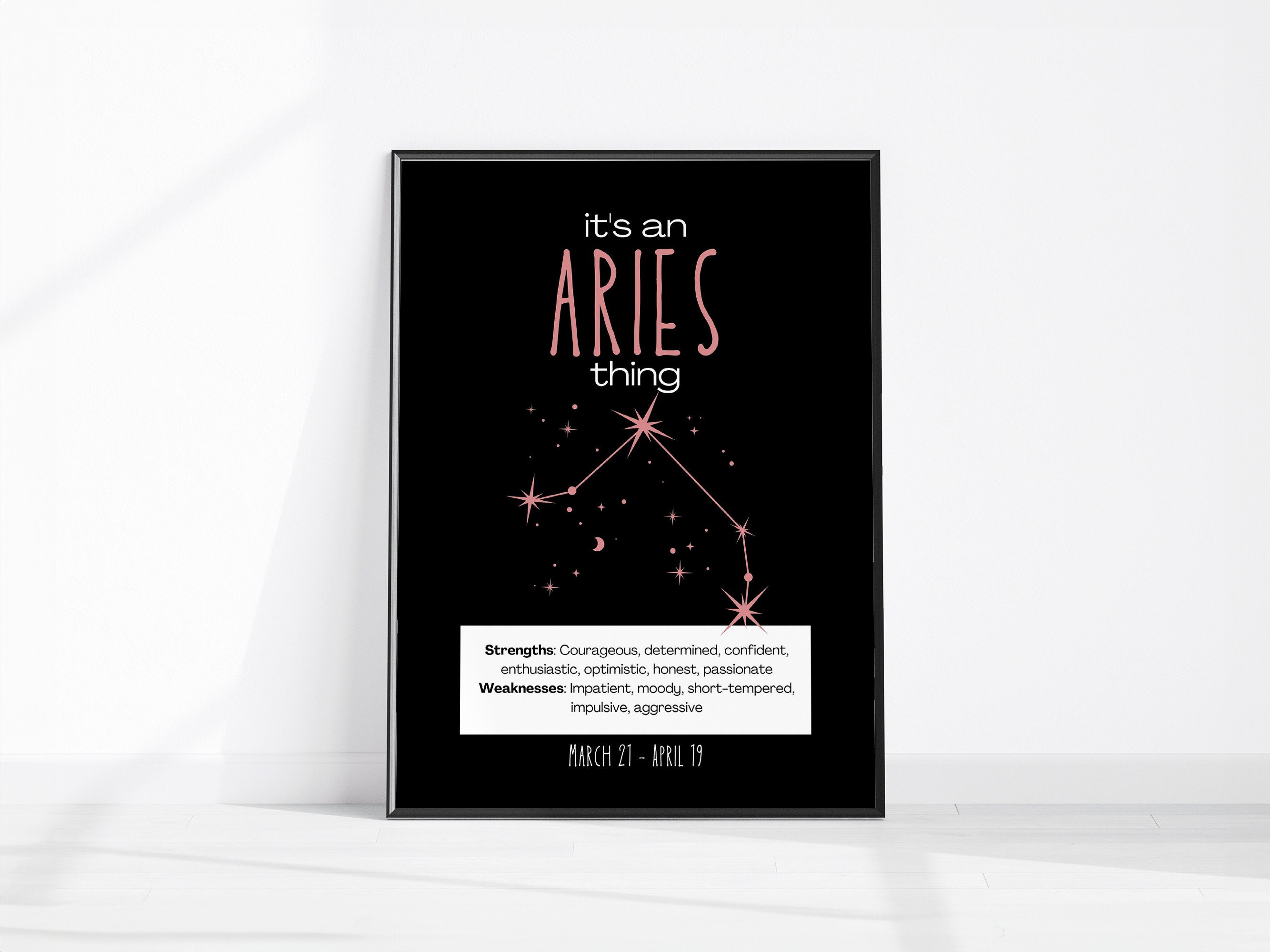 ARIES Star Sign Instant Download Print, Zodiac Art Printable, Spiritual ...