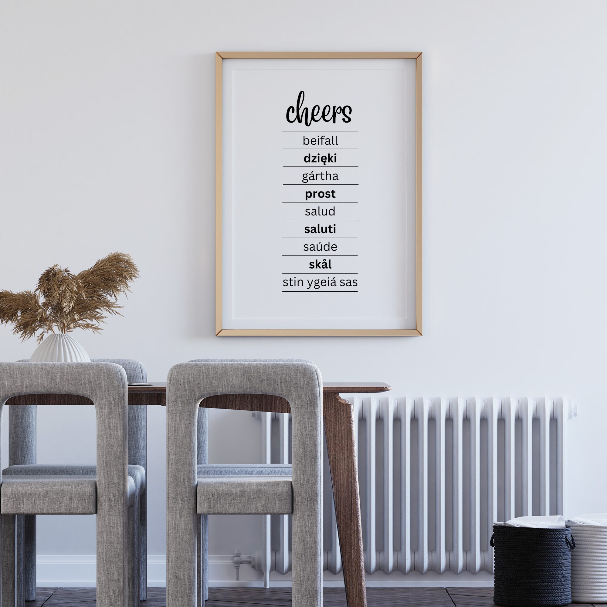 Cheers in Different Languages Printable Art, Cheers Sign, Bar Cart Décor, Bar Cart Print, Party ...