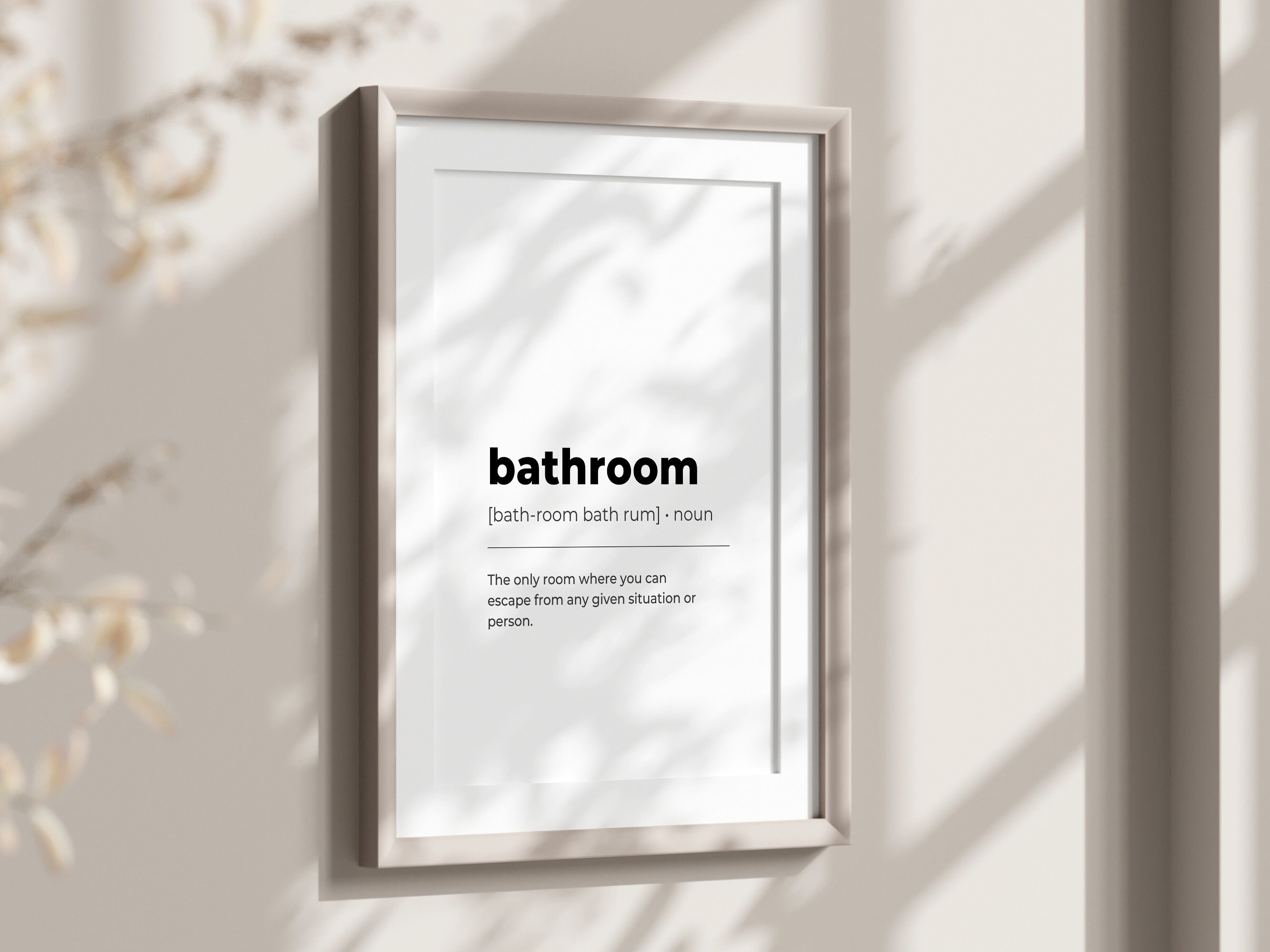 Bathroom Definition Print, Funny Bathroom Art, Bathroom Print, Restroom ...