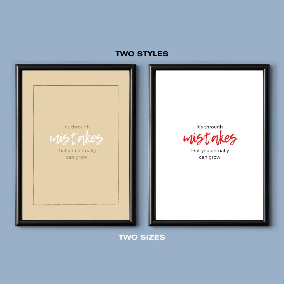 It's Through MISTAKES Printable Inspirational Wall Art, DIGITAL ...