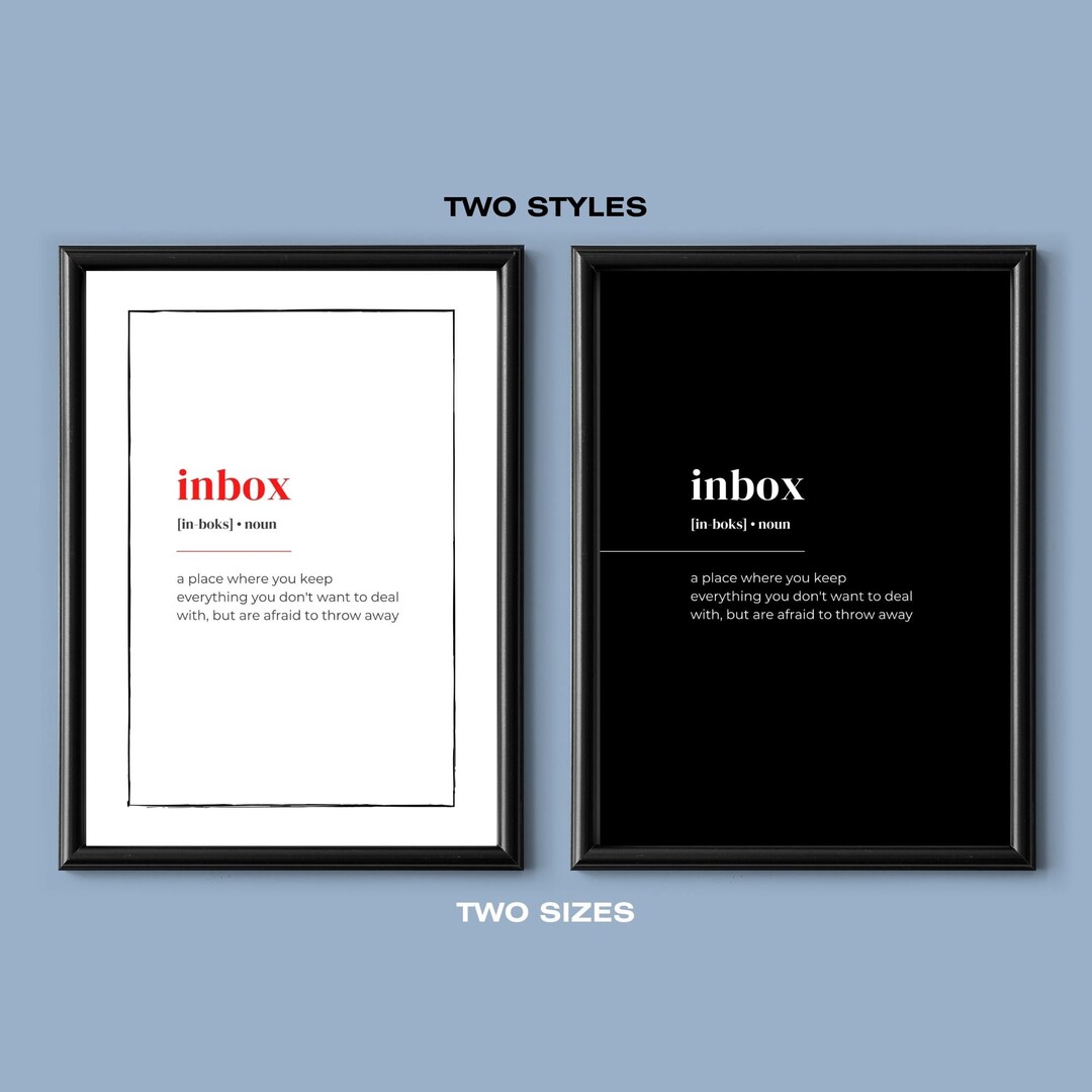 INBOX Funny Definition Print, Office Décor, Fun Office Wall Art, Office ...