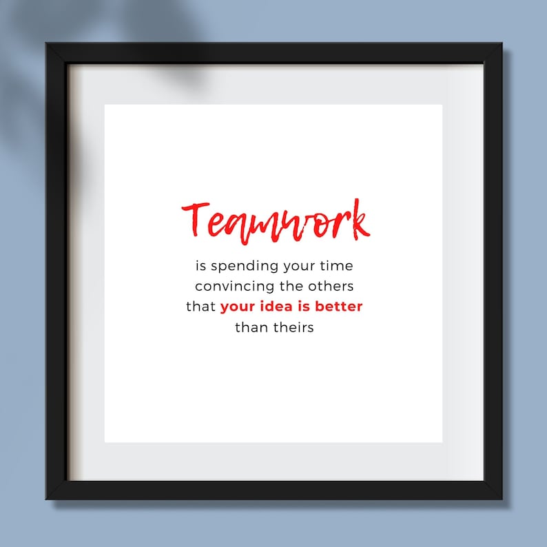 TEAMWORK: Funny Work Definition PRINTABLE Wall Art, DIGITAL Download ...