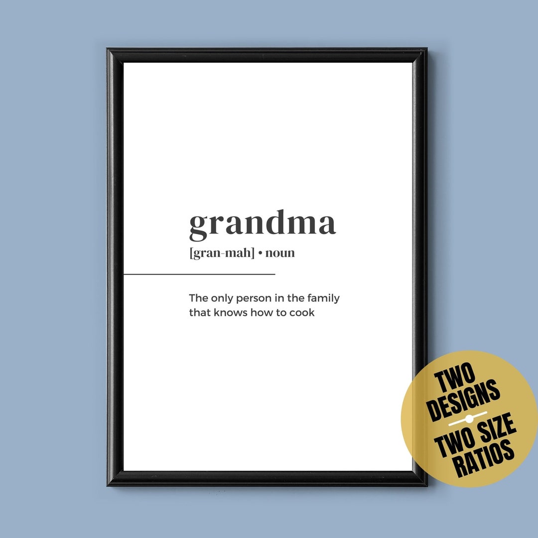 2 Styles X GRANDMA Dictionary DEFINITION Meaning PRINTABLE Wall Art ...