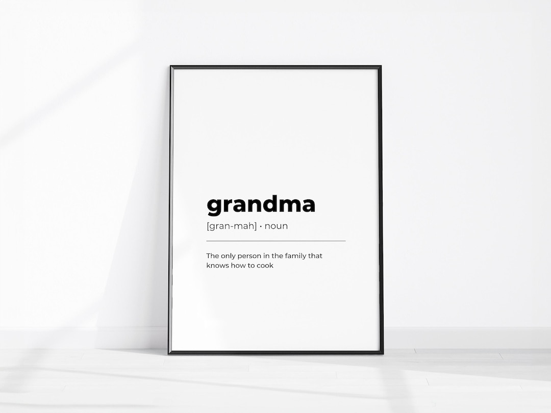Grandma Definition Print, Family Wall Art, Funny Grandma Printable Art ...