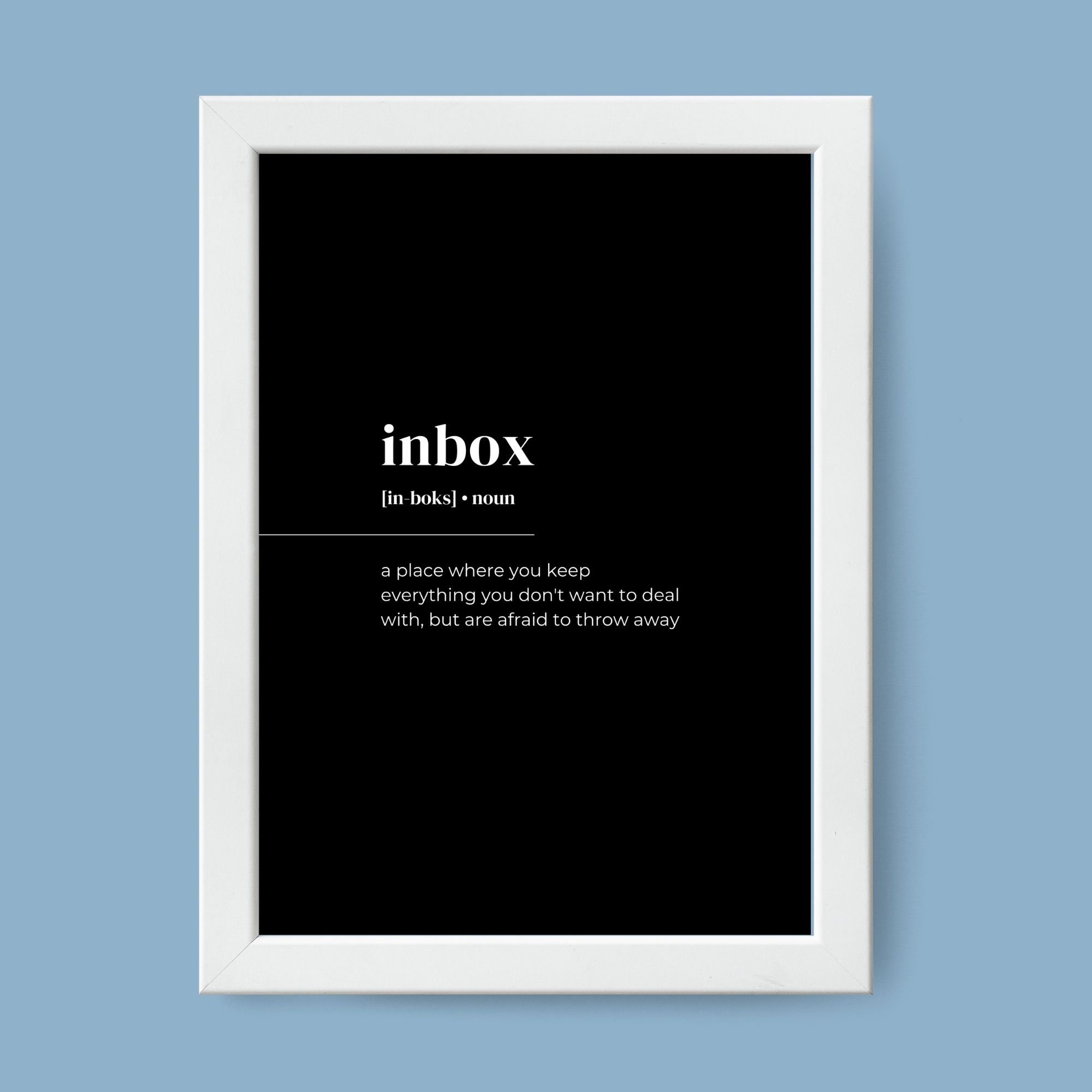 INBOX Funny Definition Print, Office Décor, Fun Office Wall Art, Office ...