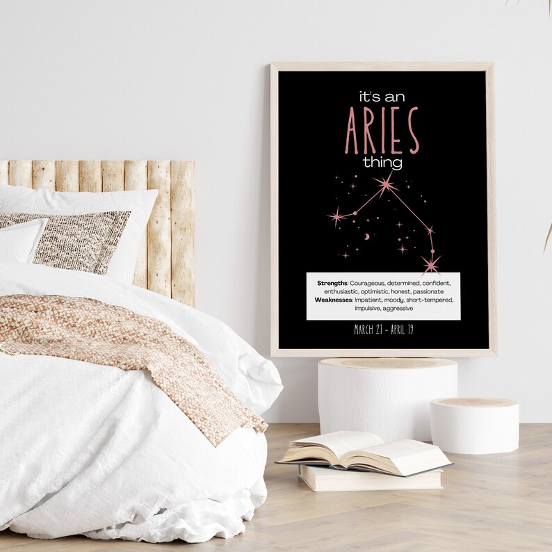 ARIES Star Sign Instant Download Print, Zodiac Art Printable, Spiritual ...