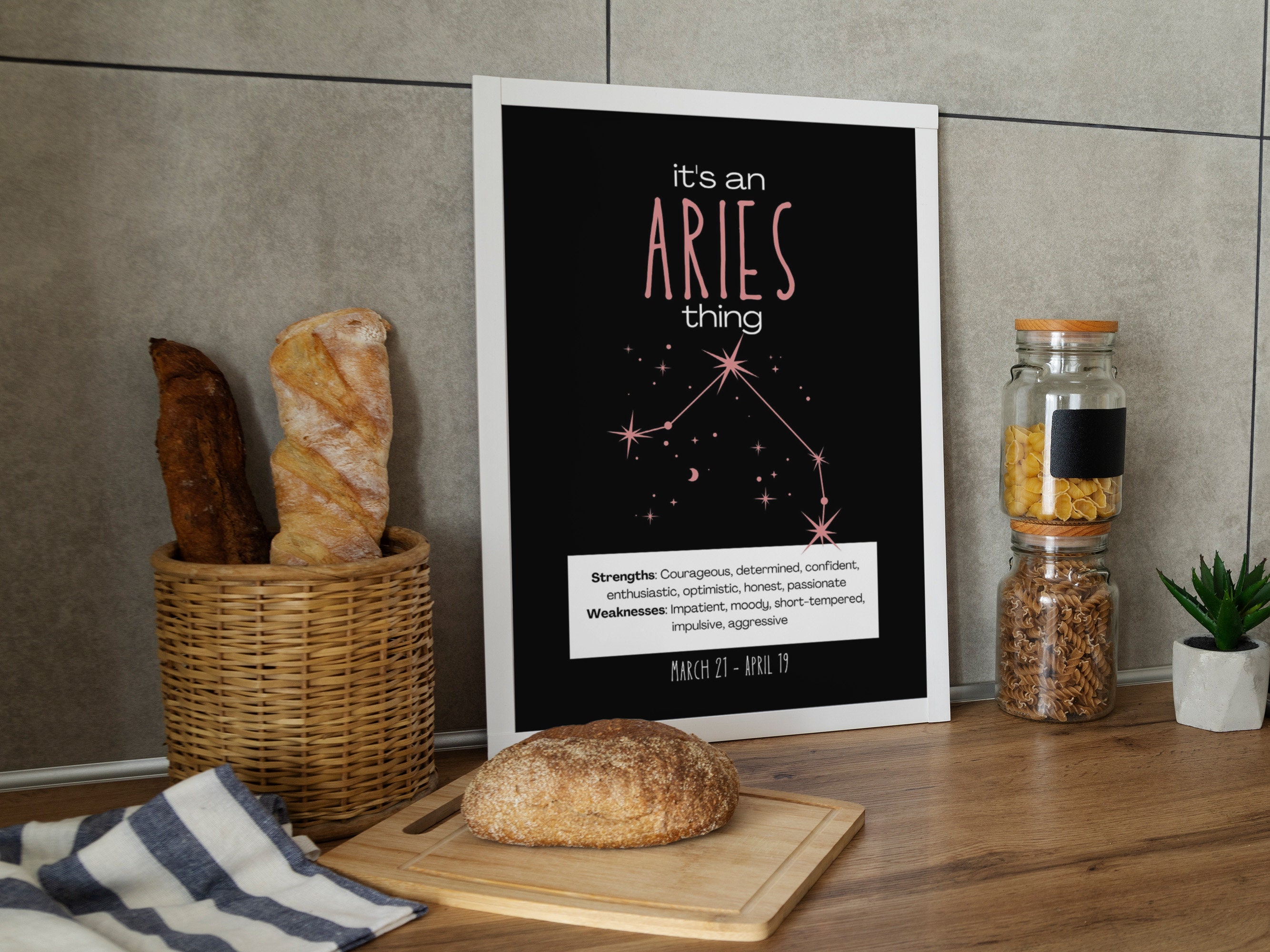 ARIES Star Sign Instant Download Print, Zodiac Art Printable, Spiritual ...
