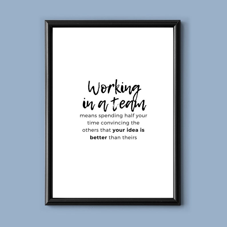 Working in a TEAM: Funny Work Definition PRINTABLE Wall Art, DIGITAL ...