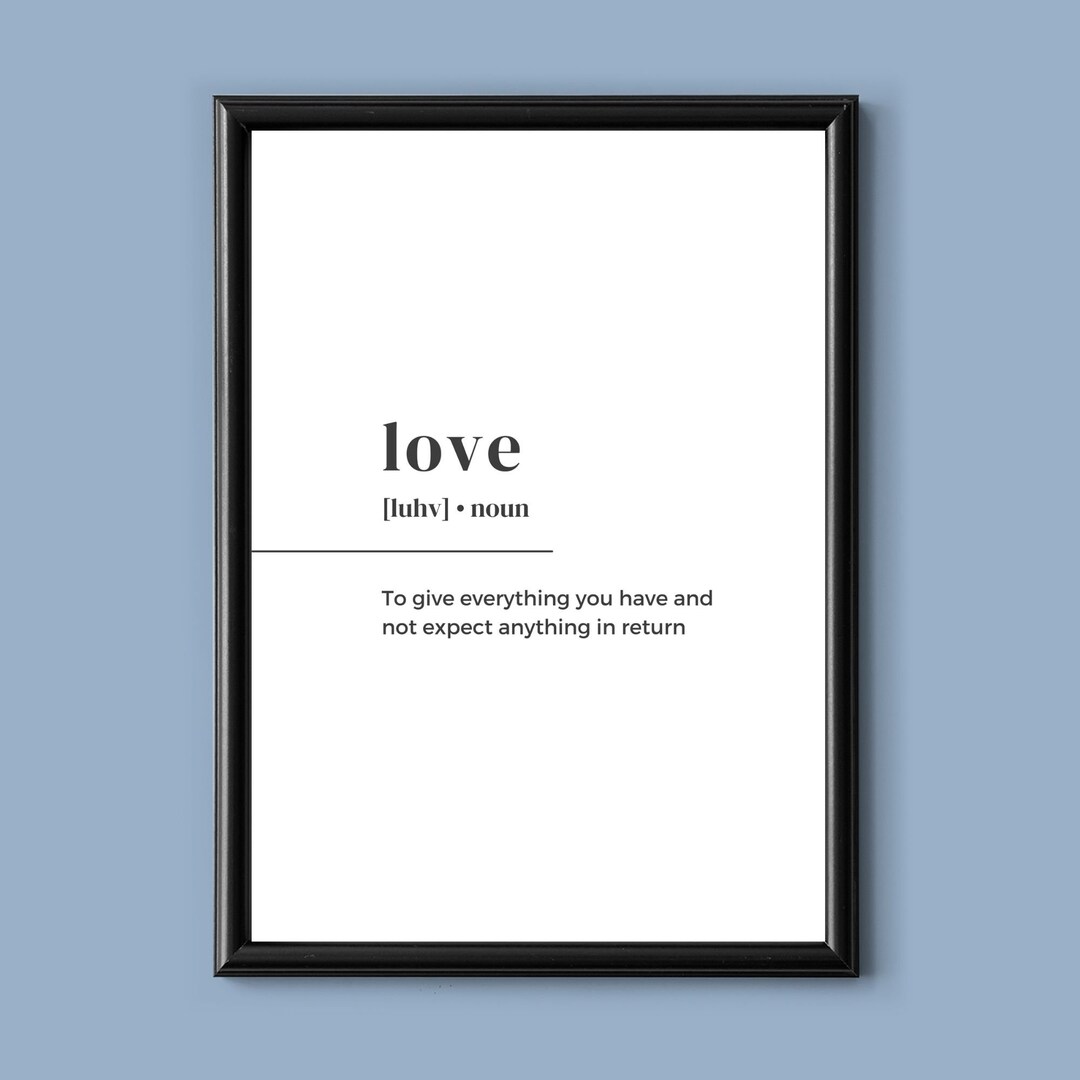 2 Styles LOVE Definition Print Lovers Gift Instant Download - Etsy