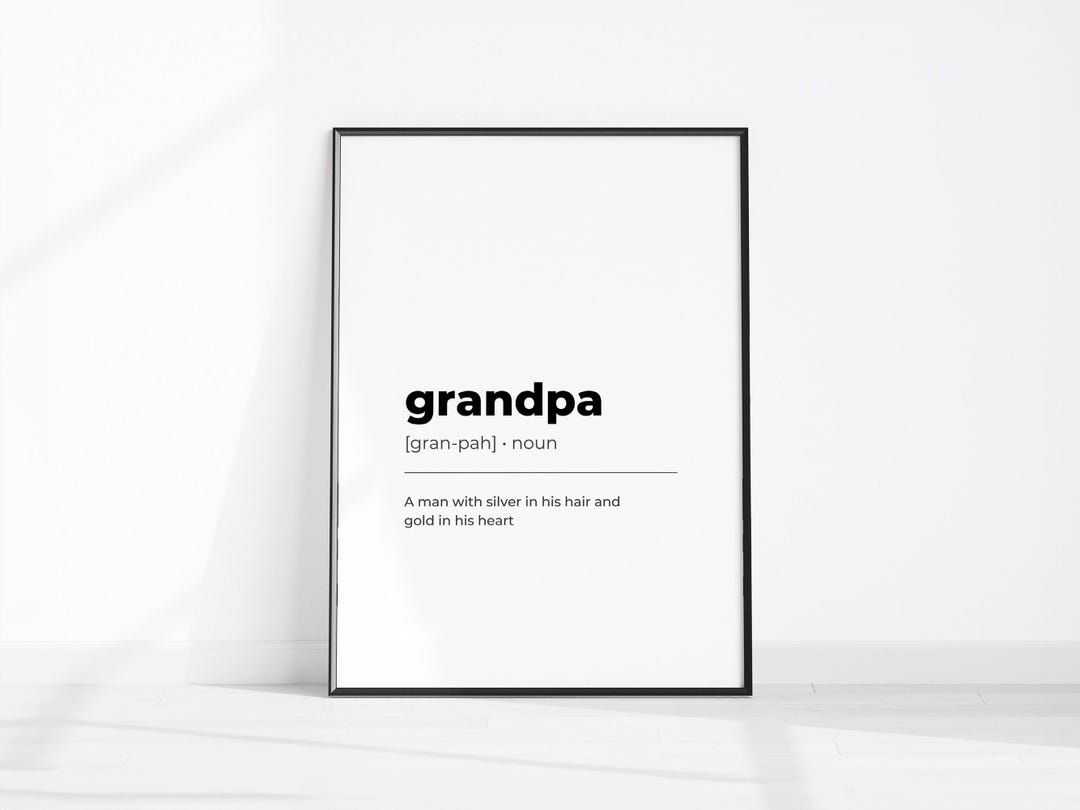 Grandpa Definition Print, Family Wall Art, Grandpa Printable Art ...
