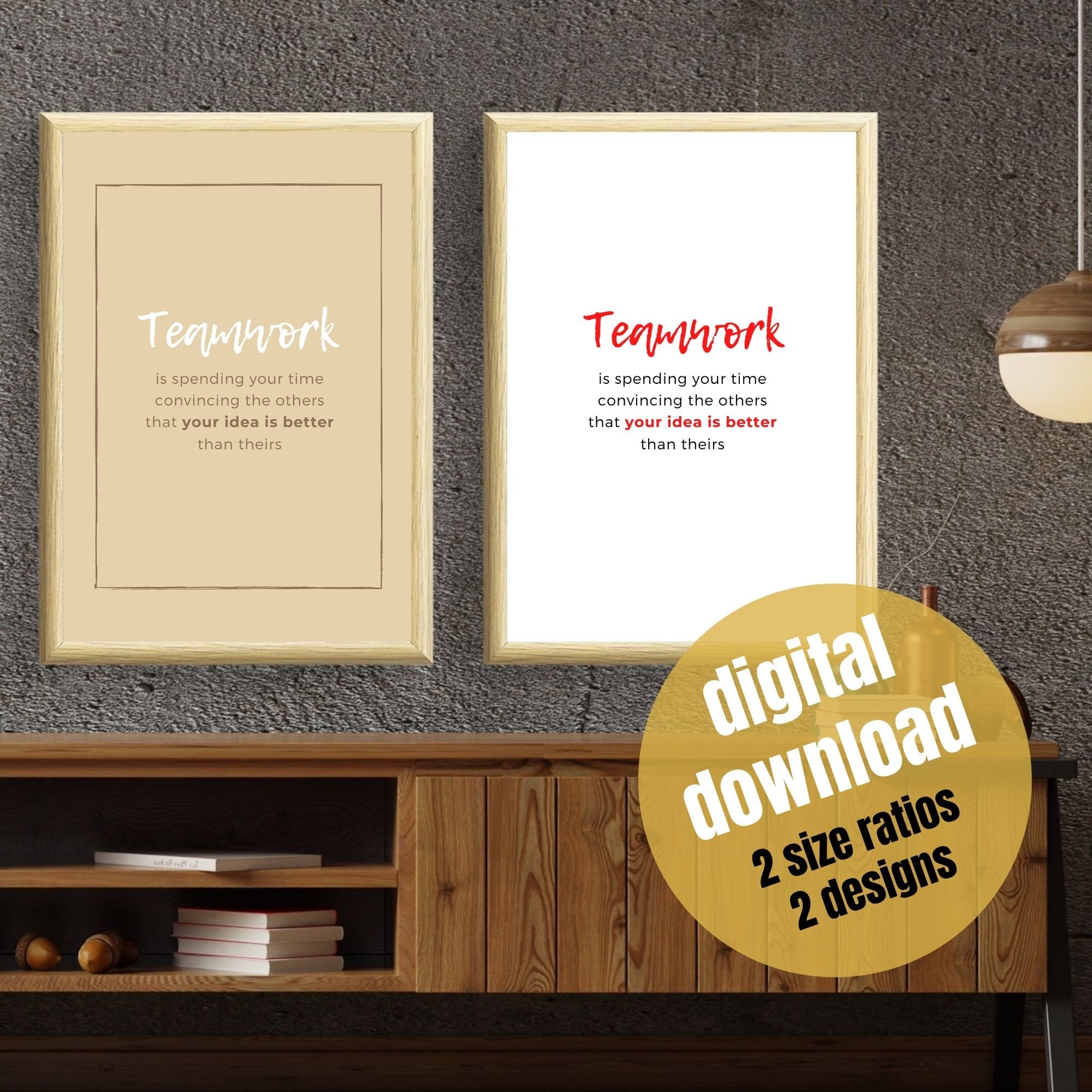 TEAMWORK: Funny Work Definition PRINTABLE Wall Art, DIGITAL Download ...