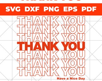 Thank You Repeated Svg Png - Etsy