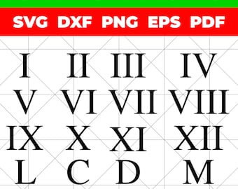 Roman Numerals Svg | Etsy
