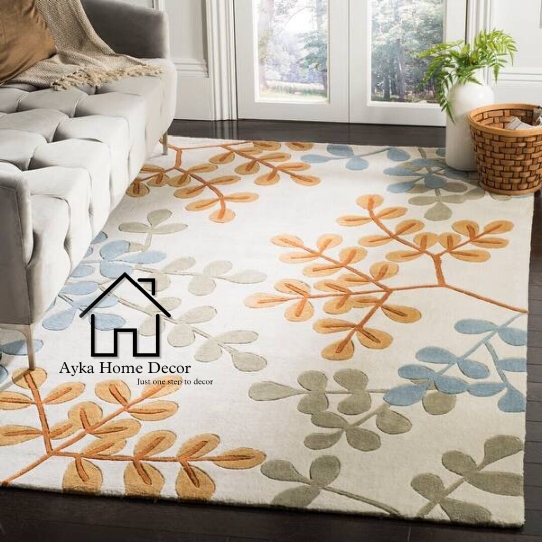 Floor & Rugs Ayka Multi Colour Spot Hand Tufted 100% Pure Woolen Area ...