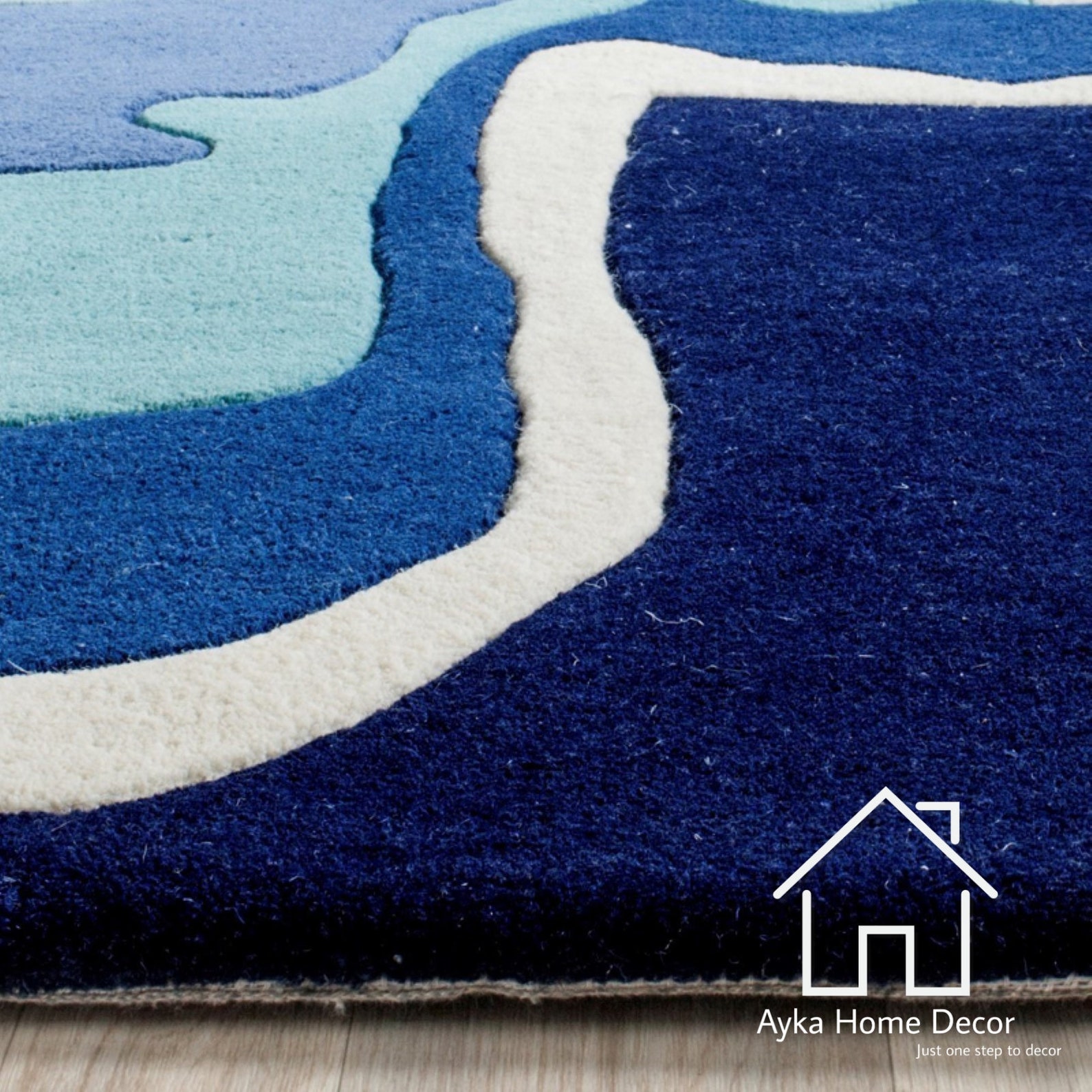 Modern Multi Navy Hand Tufted Rug 100% Woolen Area Rug for - Etsy