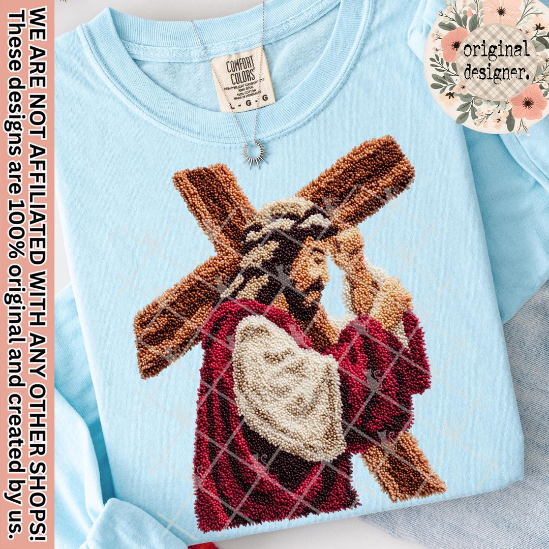 Latch Hook Yarn Crochet Jesus and Cross Design | Digital Download | PNG ...