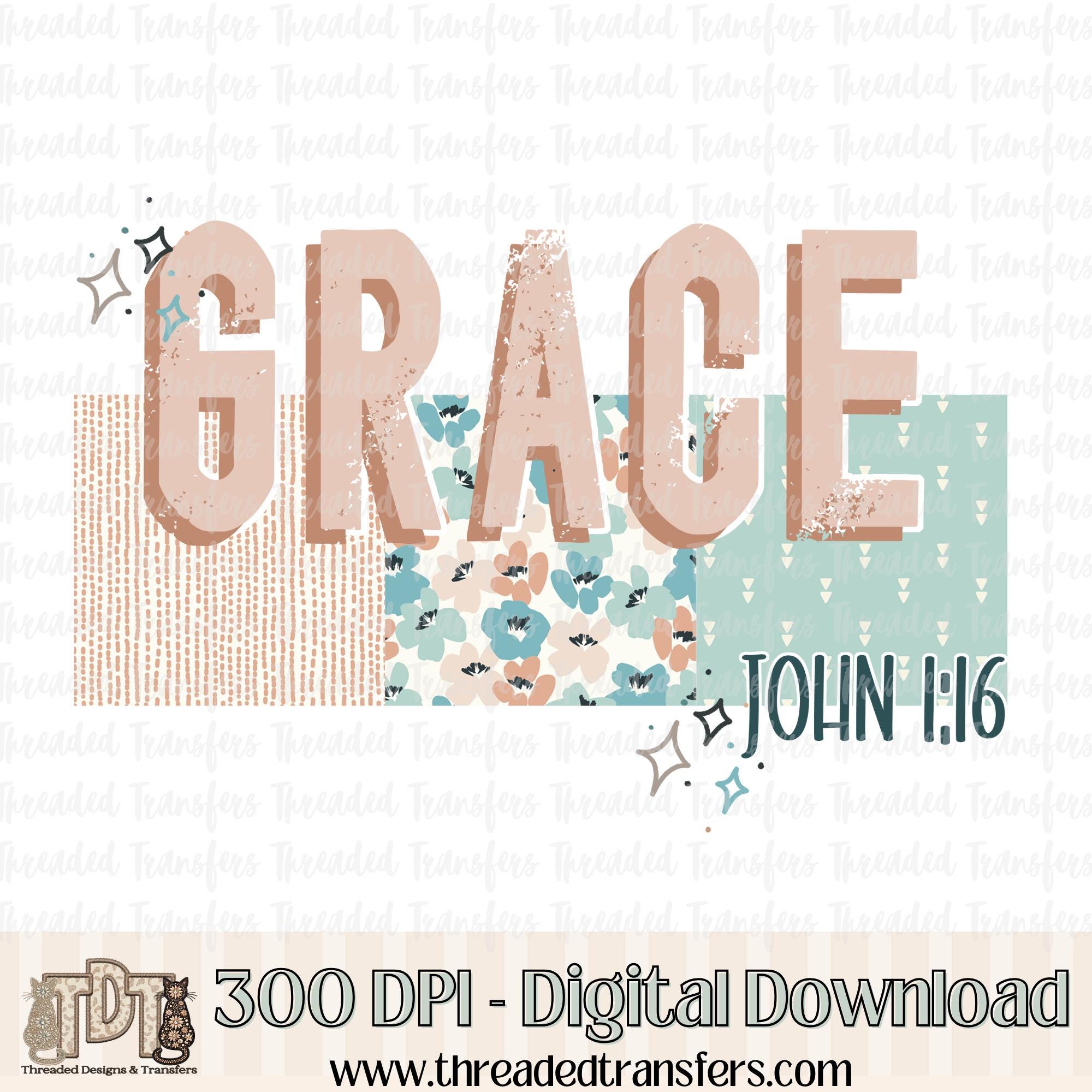 Grace Retro Design | Digital Download | PNG File | Typography | Vintage ...