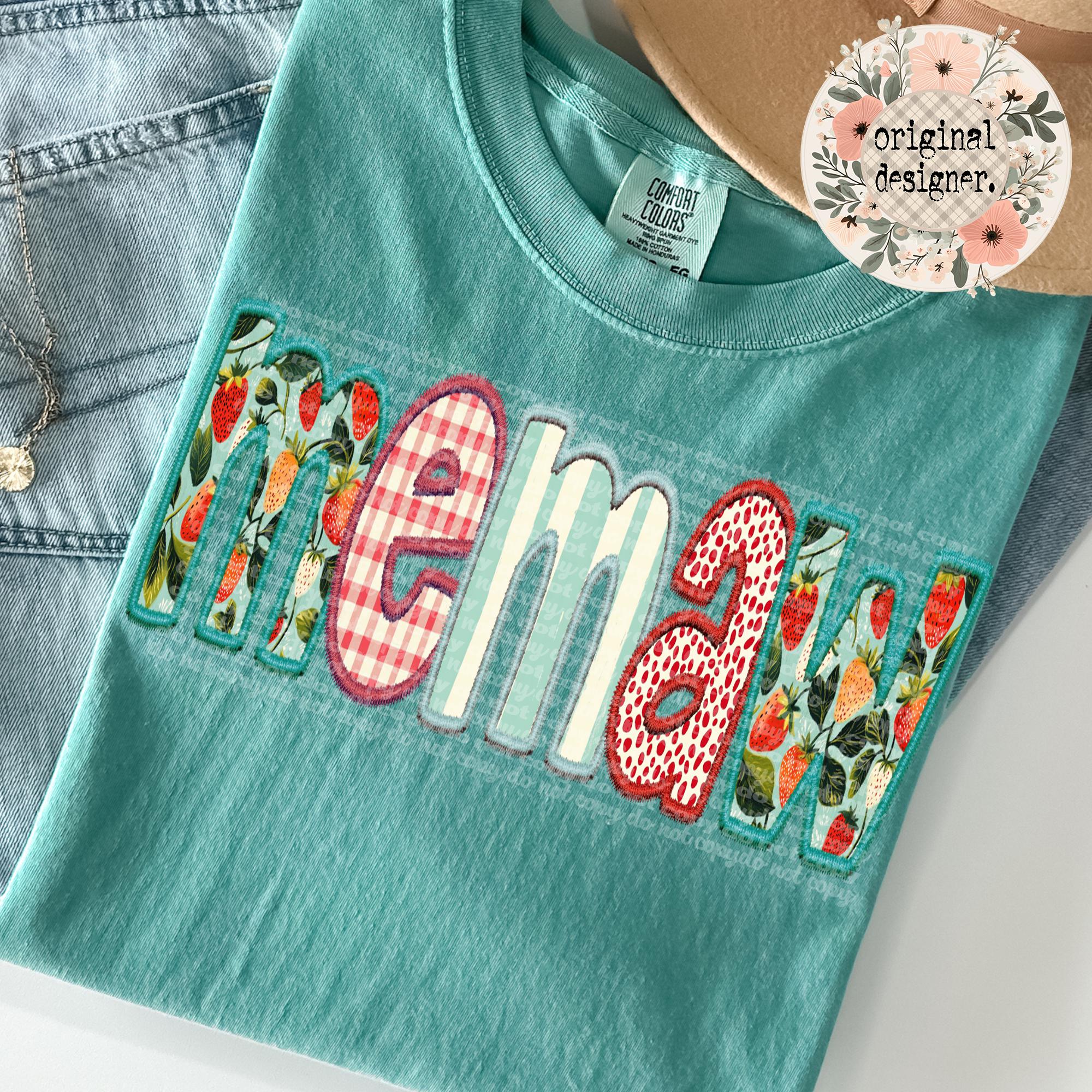 Memaw Strawberry Print Design | Digital Download | PNG File ...