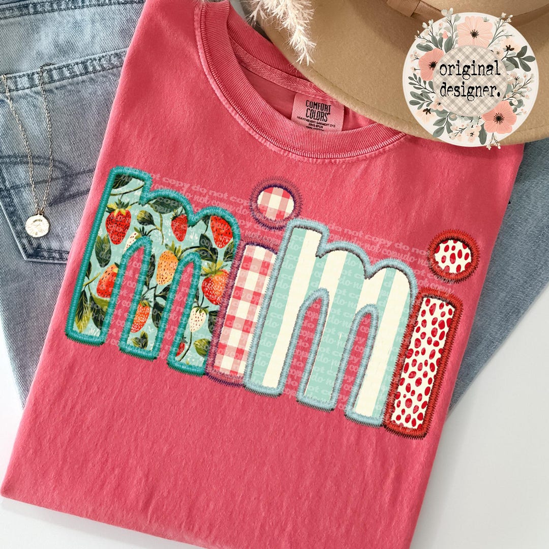 Mimi Strawberry Print Design | Digital Download | PNG File | Custom ...
