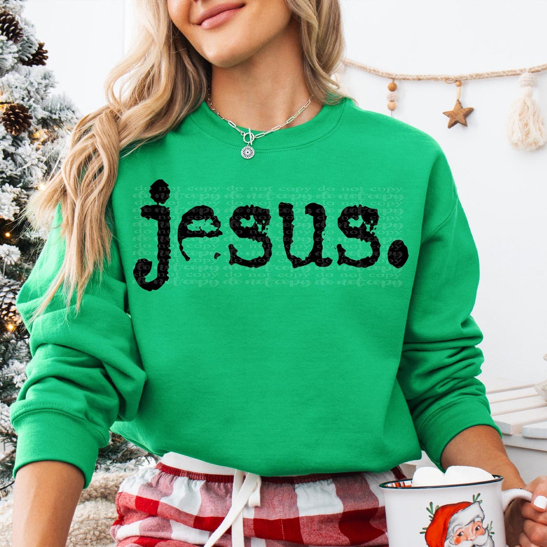 Jesus Typography Design | Digital Download | PNG File | Sublimation ...