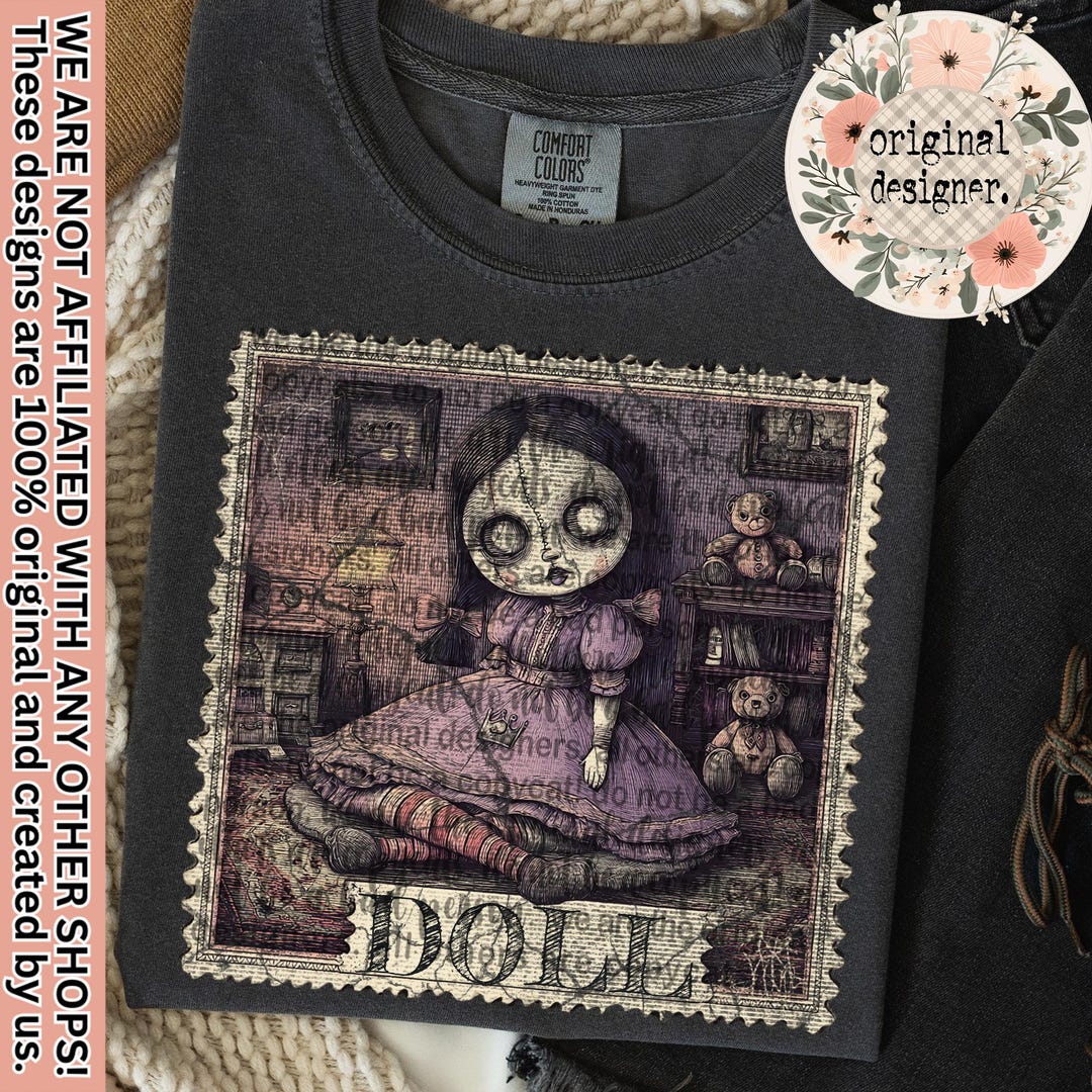 Doll Stamp Vintage Horror Design | Digital Download | PNG File ...