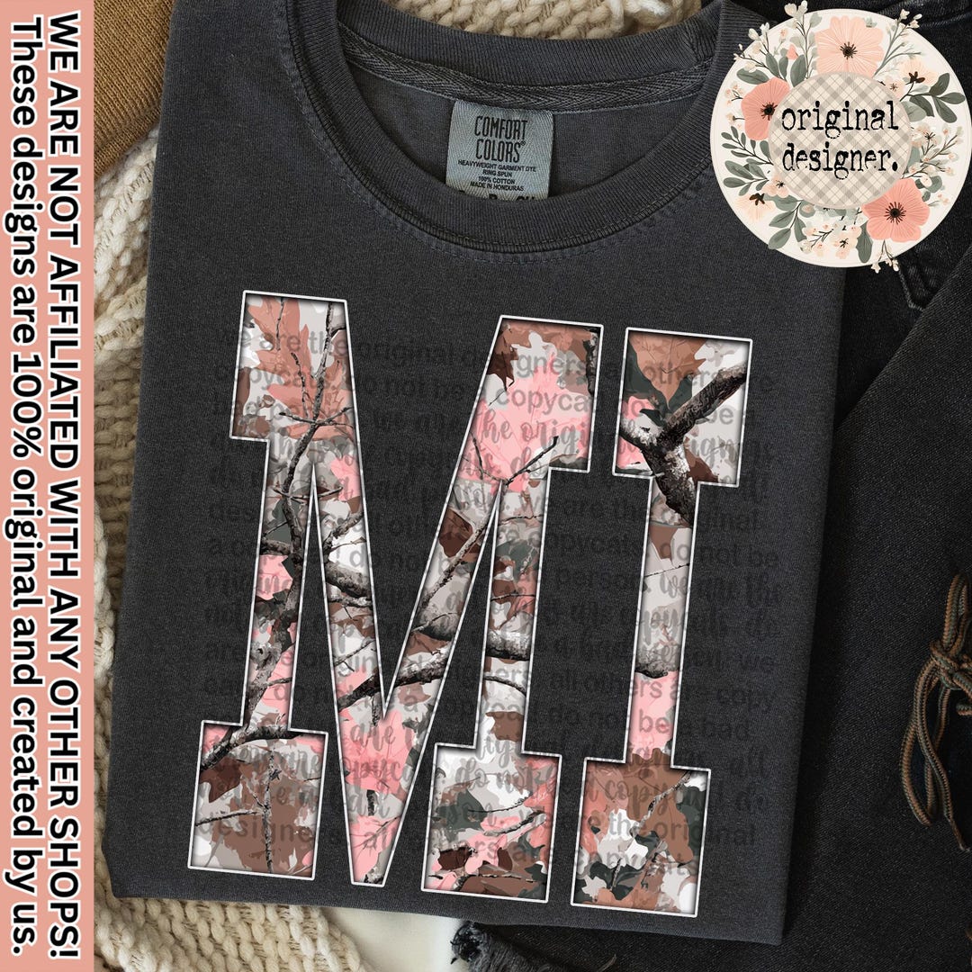 Michigan Pink Camo State Design | Digital Download | PNG File | United ...