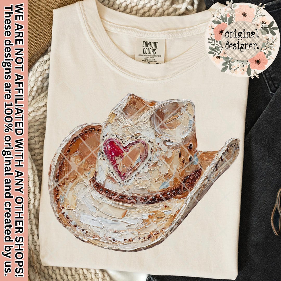 Hand Painted Cowboy Hat Design | Digital Download | PNG File ...