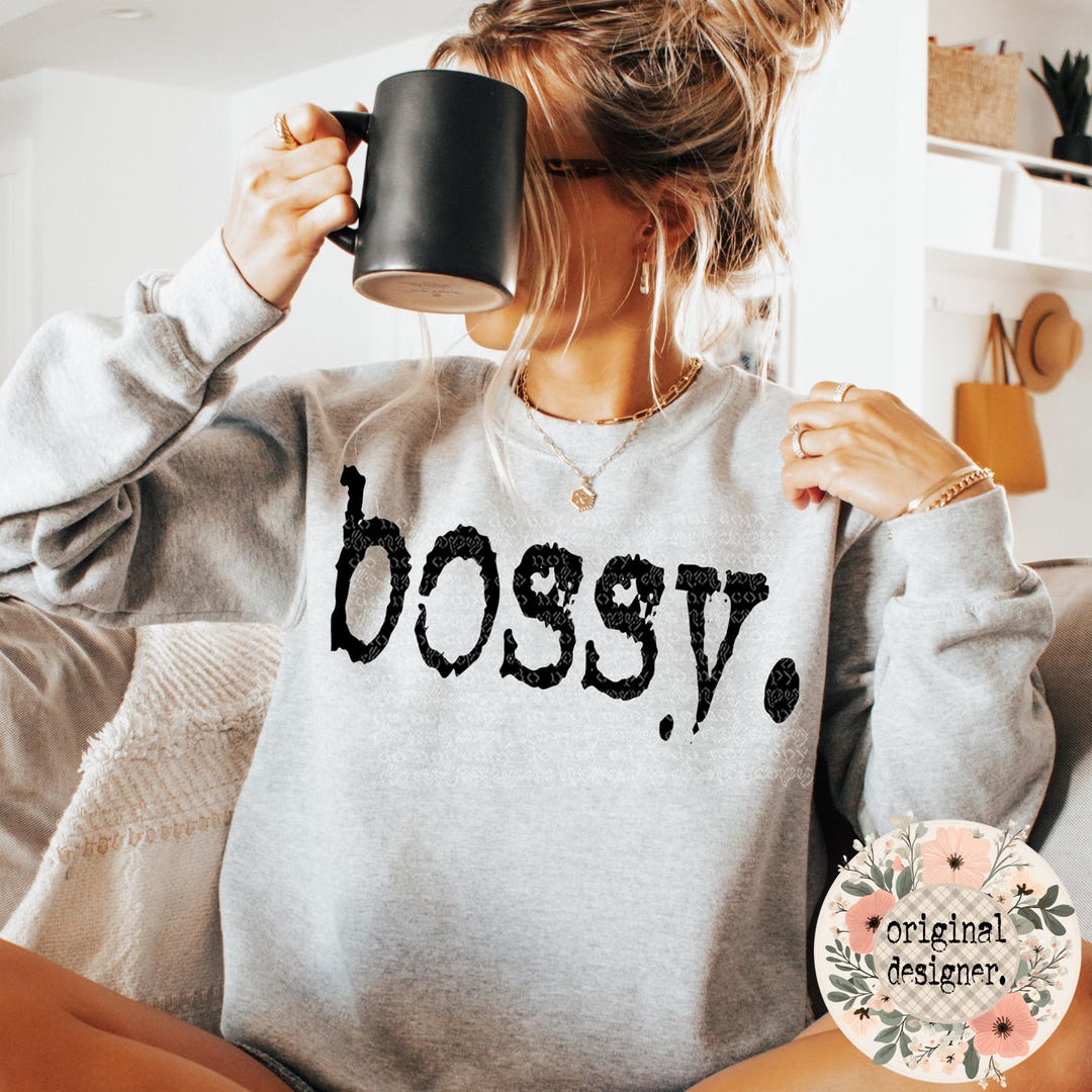 Bossy Typography Design | Digital Download | PNG File | Retro ...