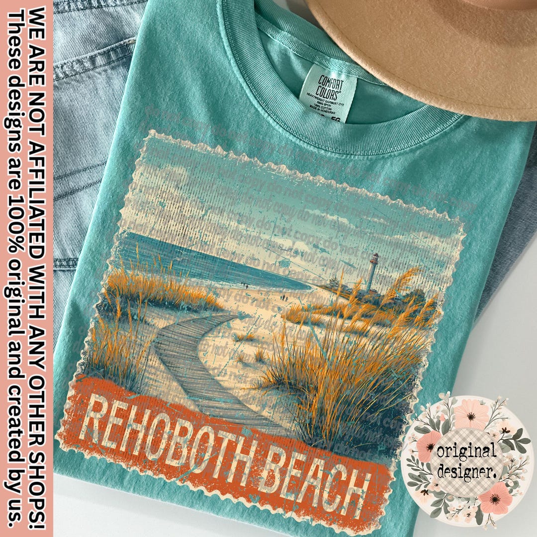 Rehoboth Beach Stamp Design | Digital Download | PNG File | Distressed ...