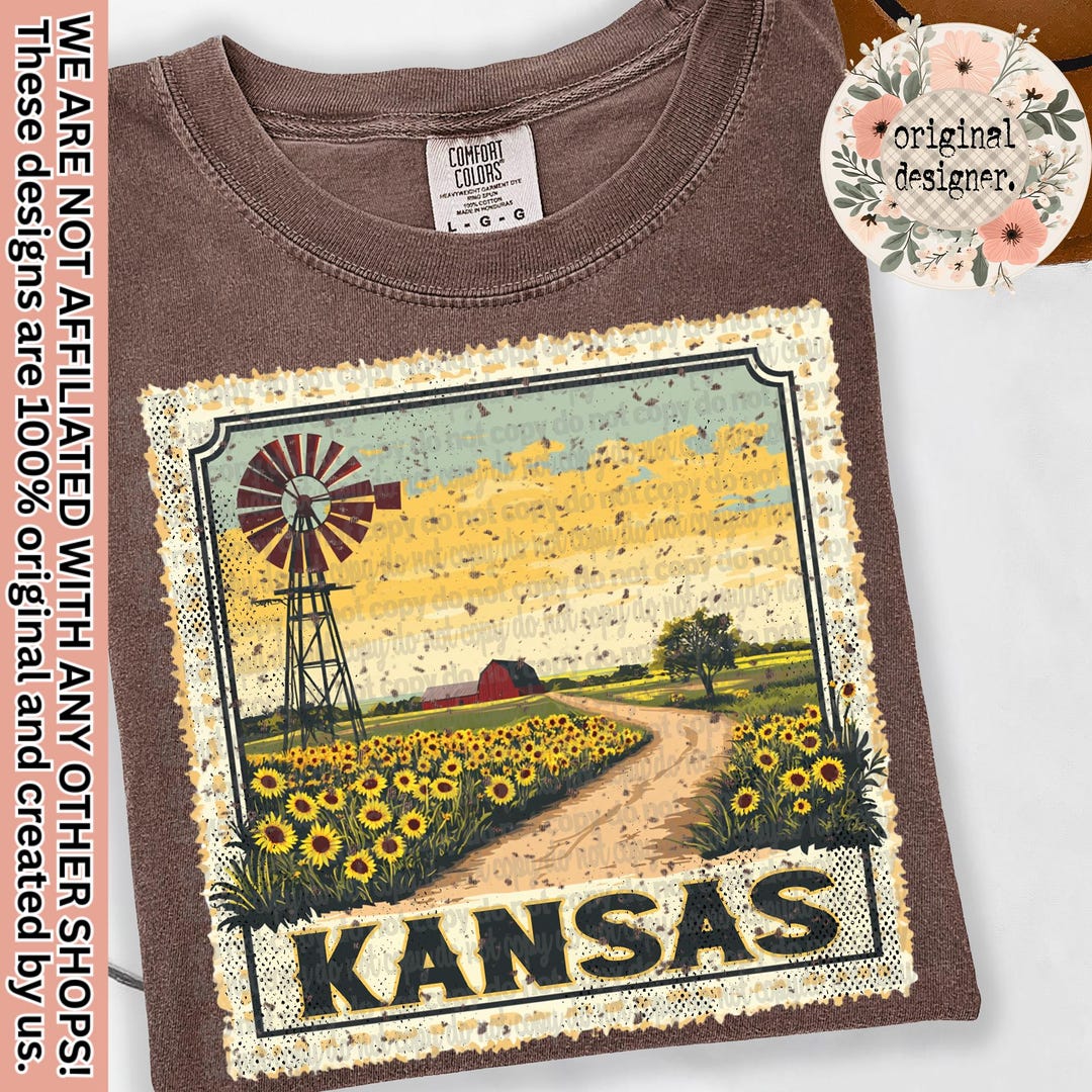 Kansas Stamp State Design | Digital Download | PNG File | Distressed ...
