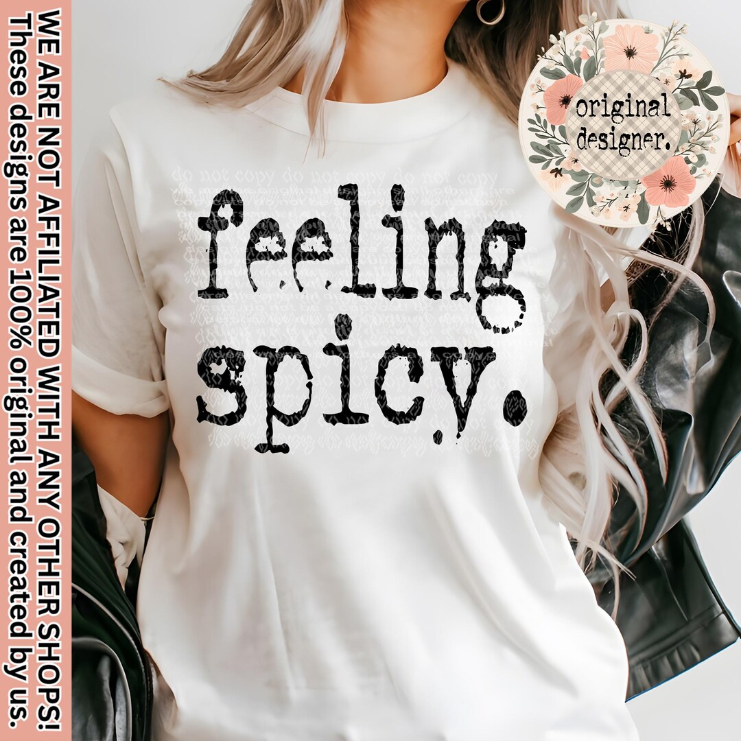 Feeling Spicy Typography Design | Digital Download | PNG File | Retro ...