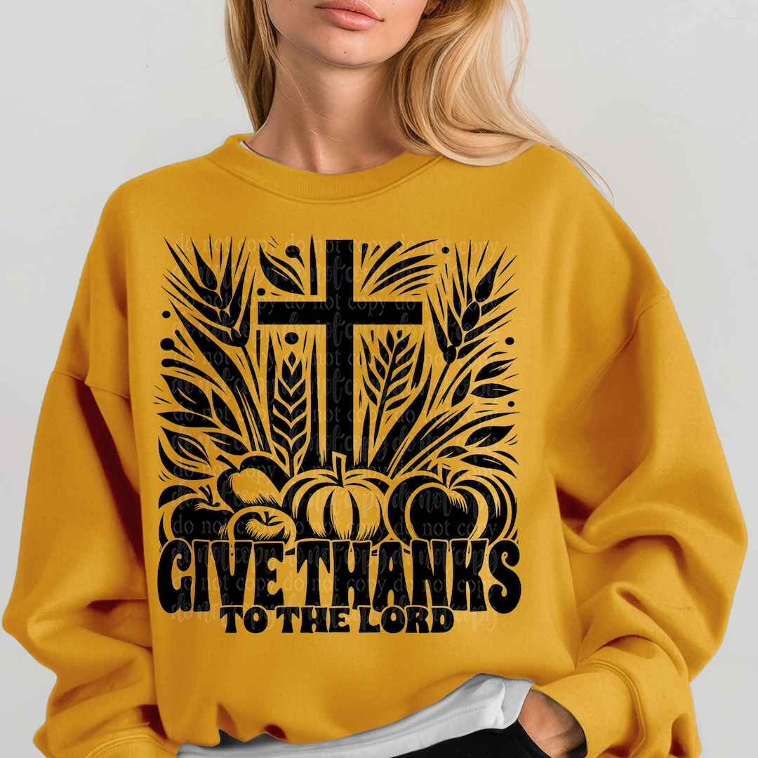 Give Thanks Design | Digital Download | PNG File | Sublimation Design ...