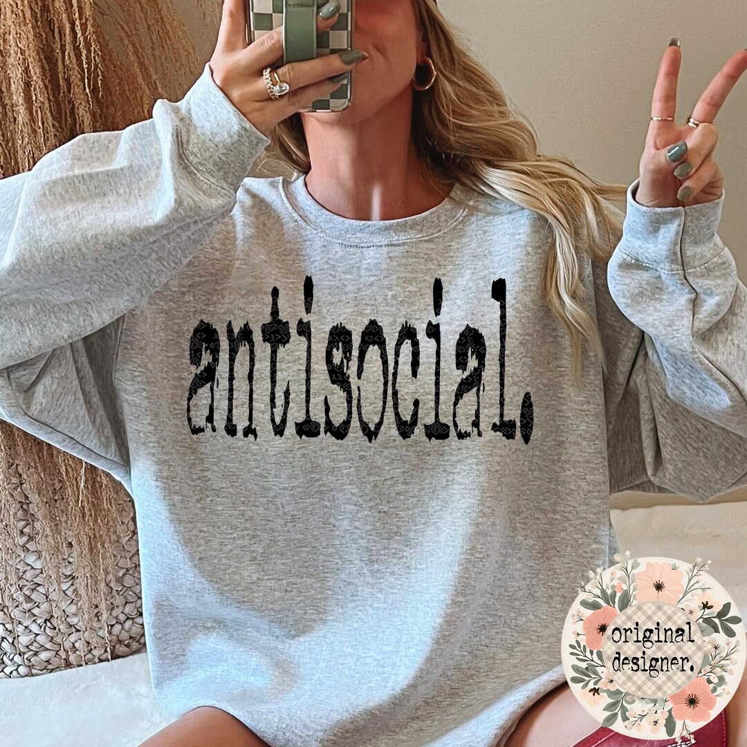 Antisocial Typography Design | Digital Download | PNG File ...