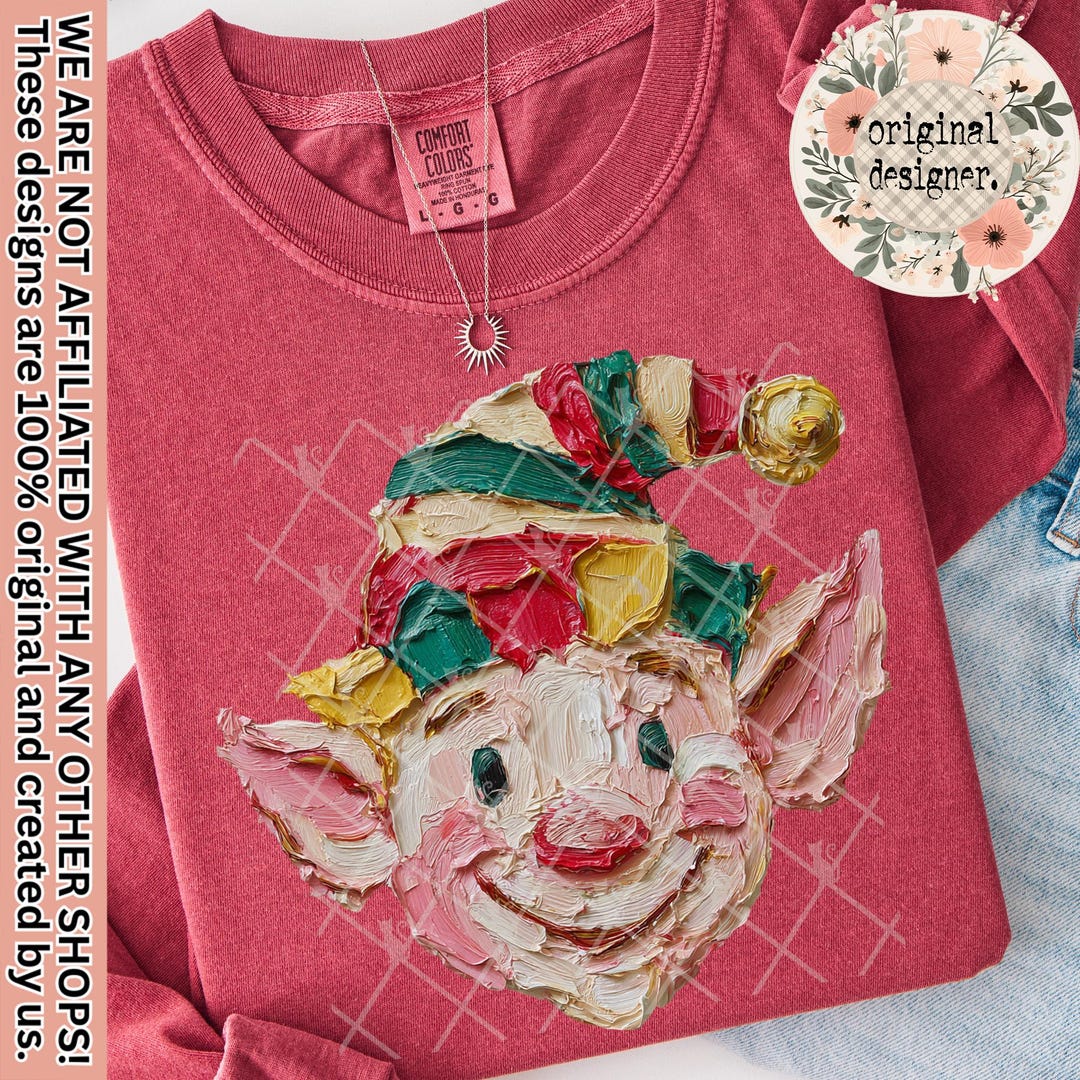 Hand-painted Elf Design | Digital Download | PNG File | Sublimation and ...