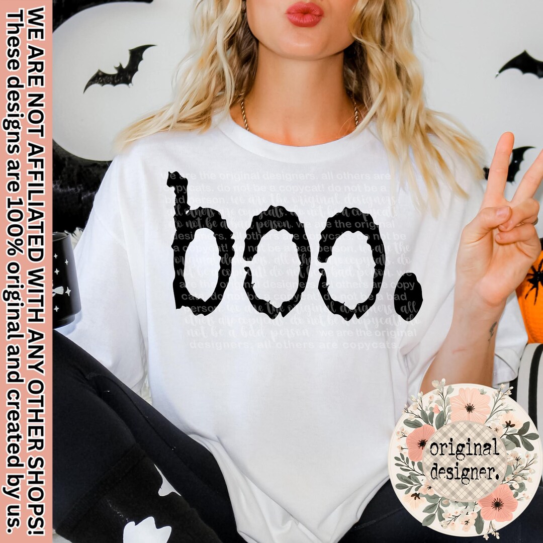 Boo Typography Design | Digital Download | PNG File | Sublimation and ...