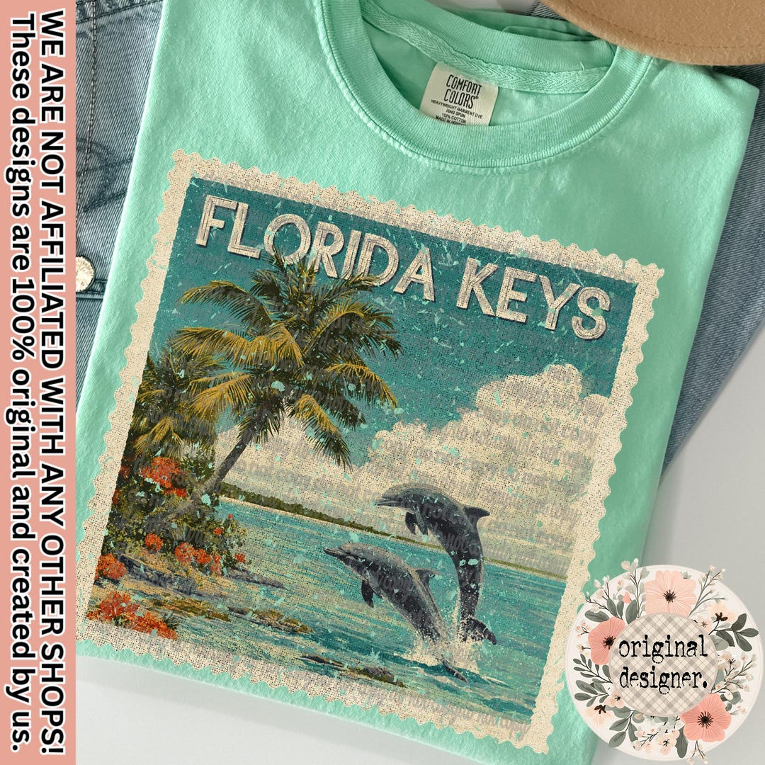 Florida Keys Stamp Beach Design | Digital Download | PNG File ...