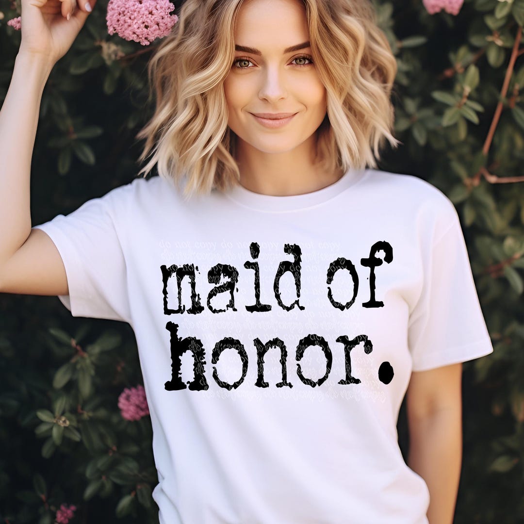 Maid of Honor Typography Wedding Design | Digital Download | PNG File ...