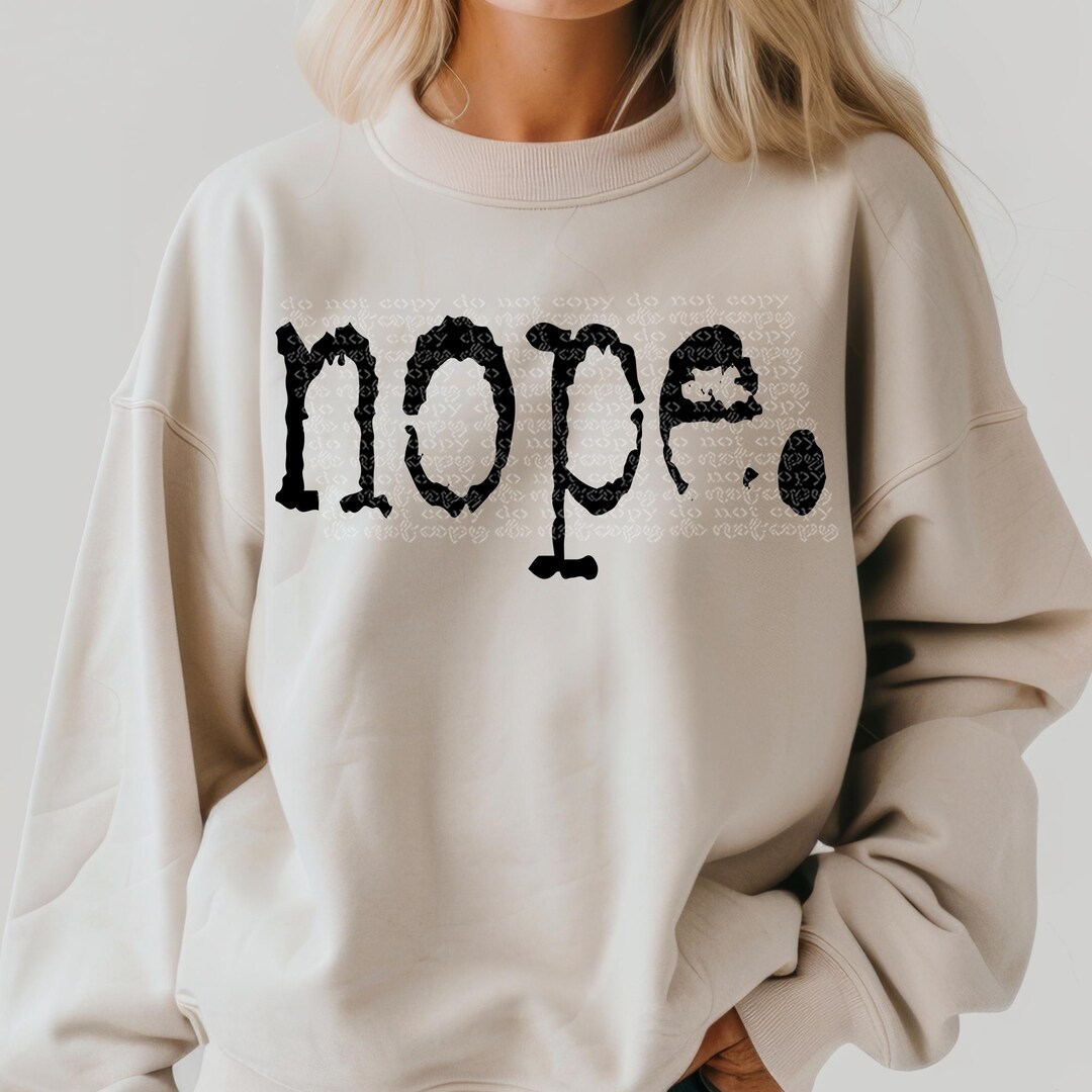 Nope Typography Design Digital Download PNG File Sublimation and DTF ...
