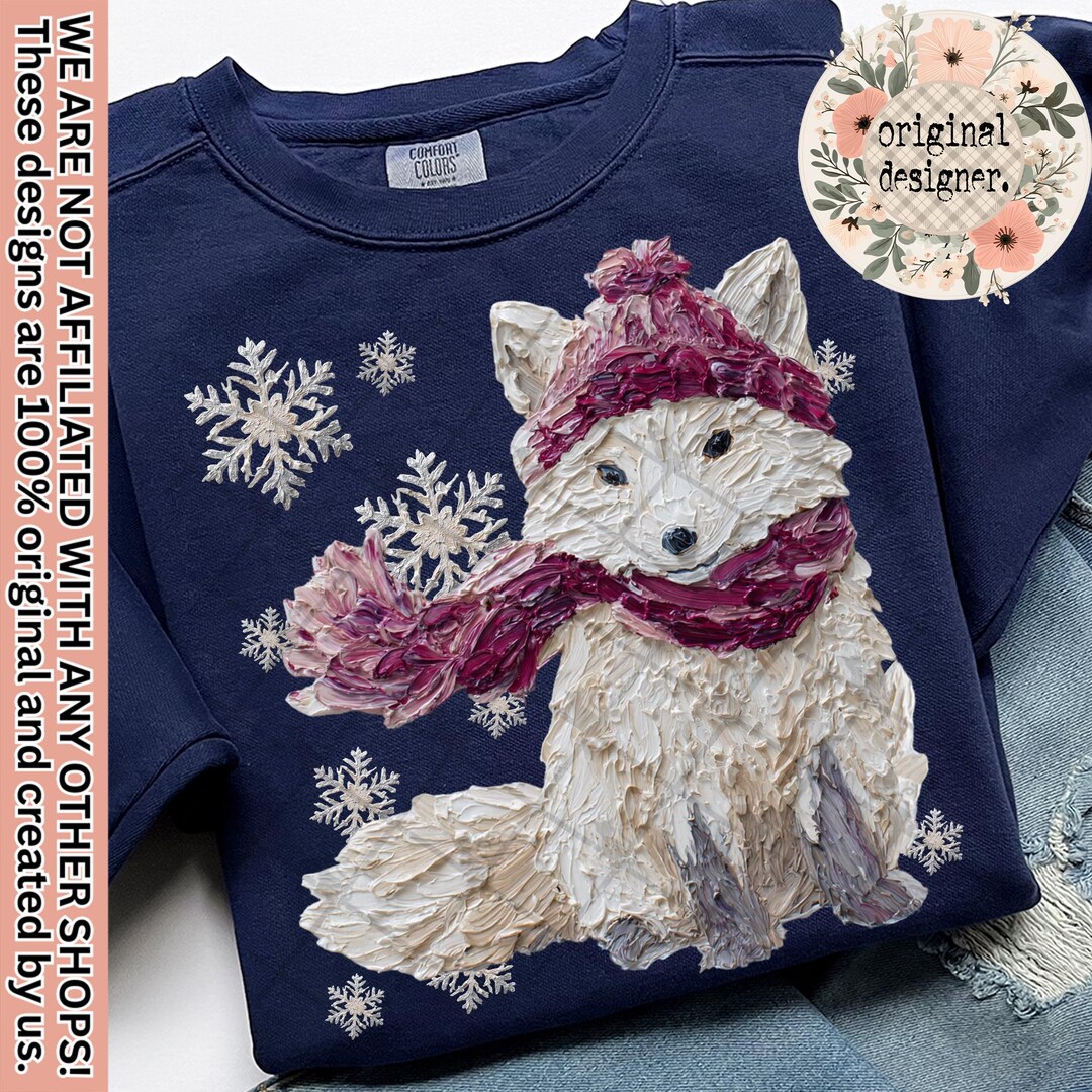 Hand-painted Winter Arctic Fox Design | Digital Download | PNG File ...