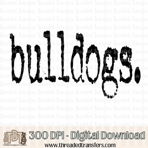 Bulldogs Typography Mascot Design | Digital Download | PNG File ...