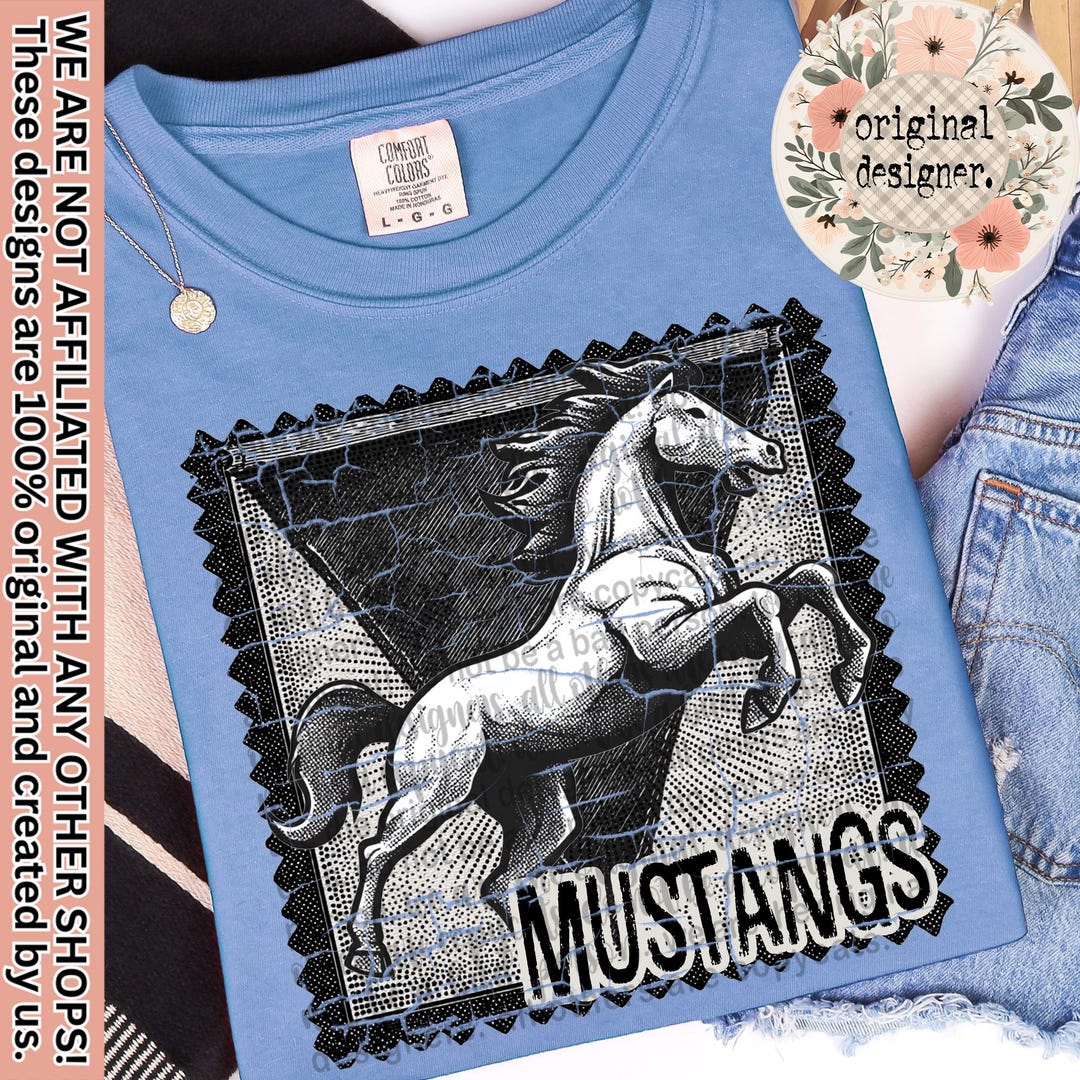 Mustangs Mascot Stamp Design | Digital Download | PNG File ...