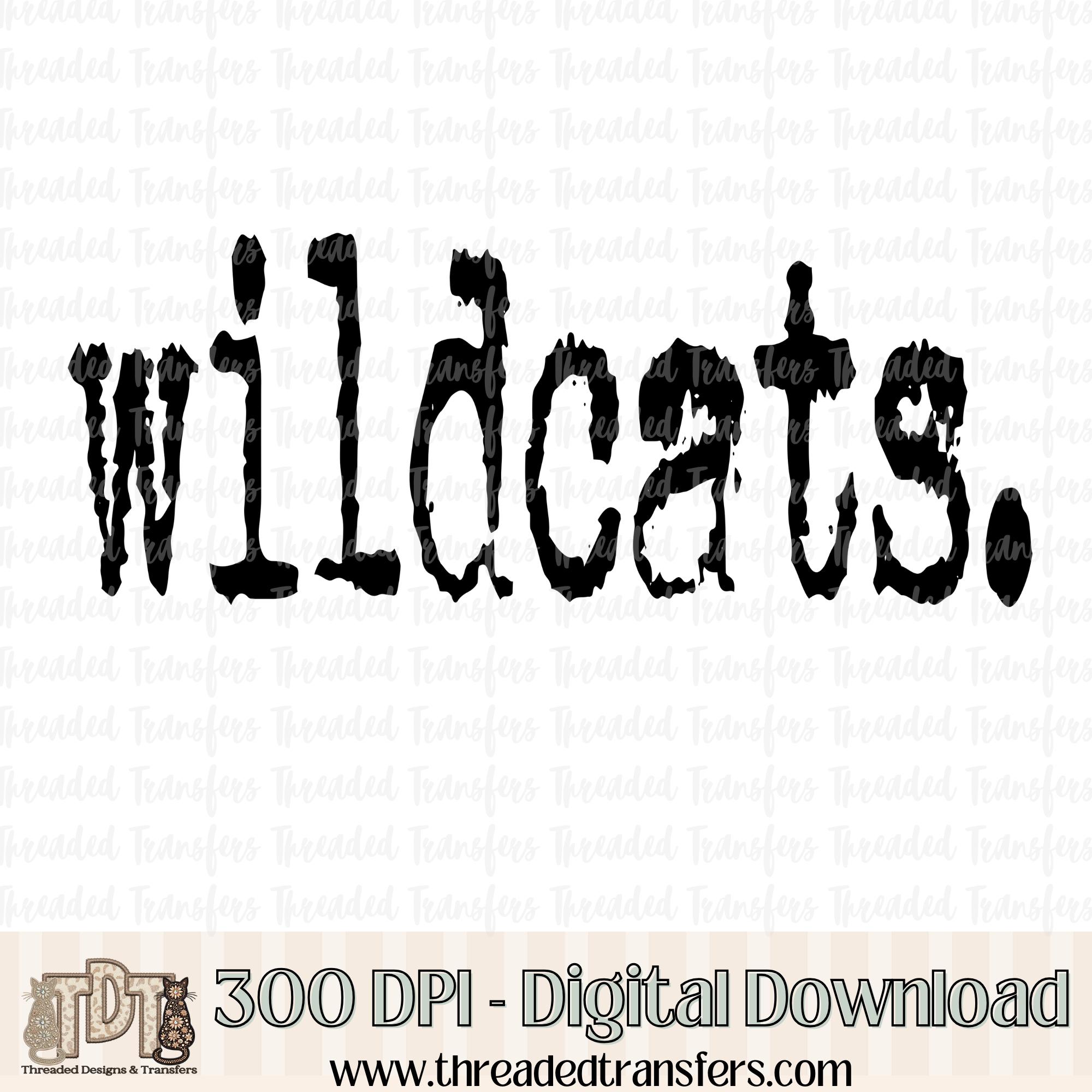 Wildcats Typography Mascot Design | Digital Download | PNG File ...