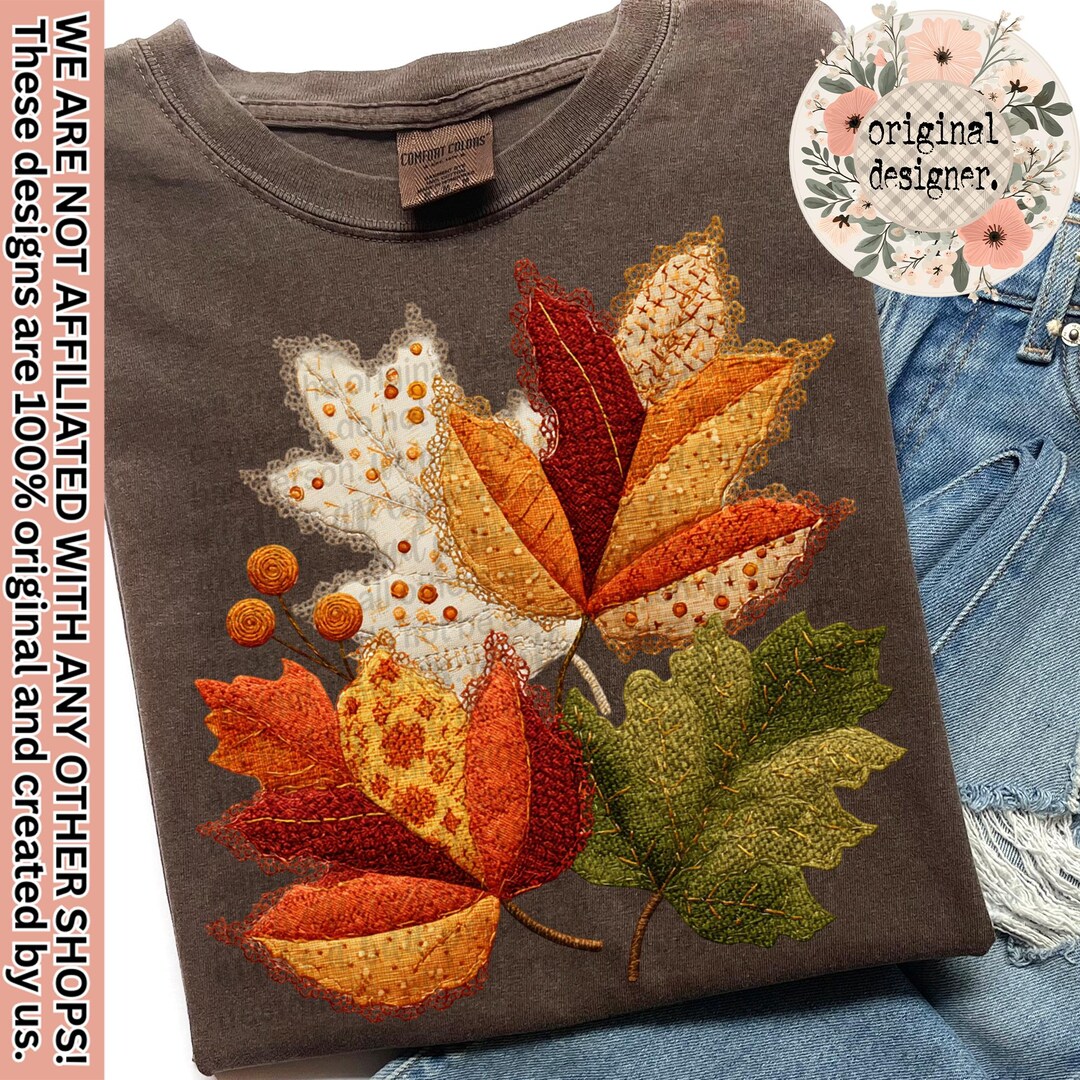 Vintage Cottage Leaf Design | Digital Download | PNG File | Fall ...