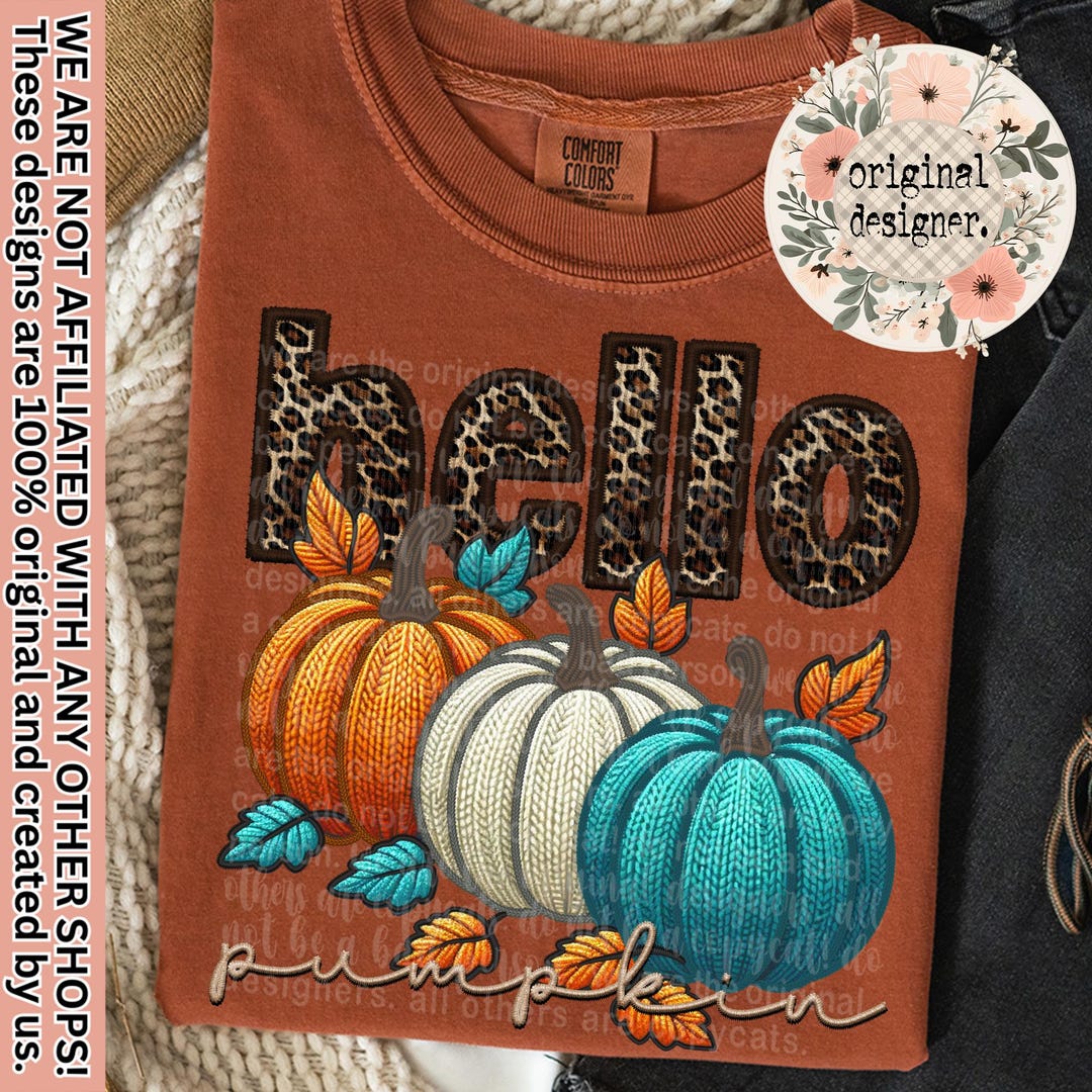 Hello Pumpkin Design | Digital Download | PNG File | Sublimation | DTF ...
