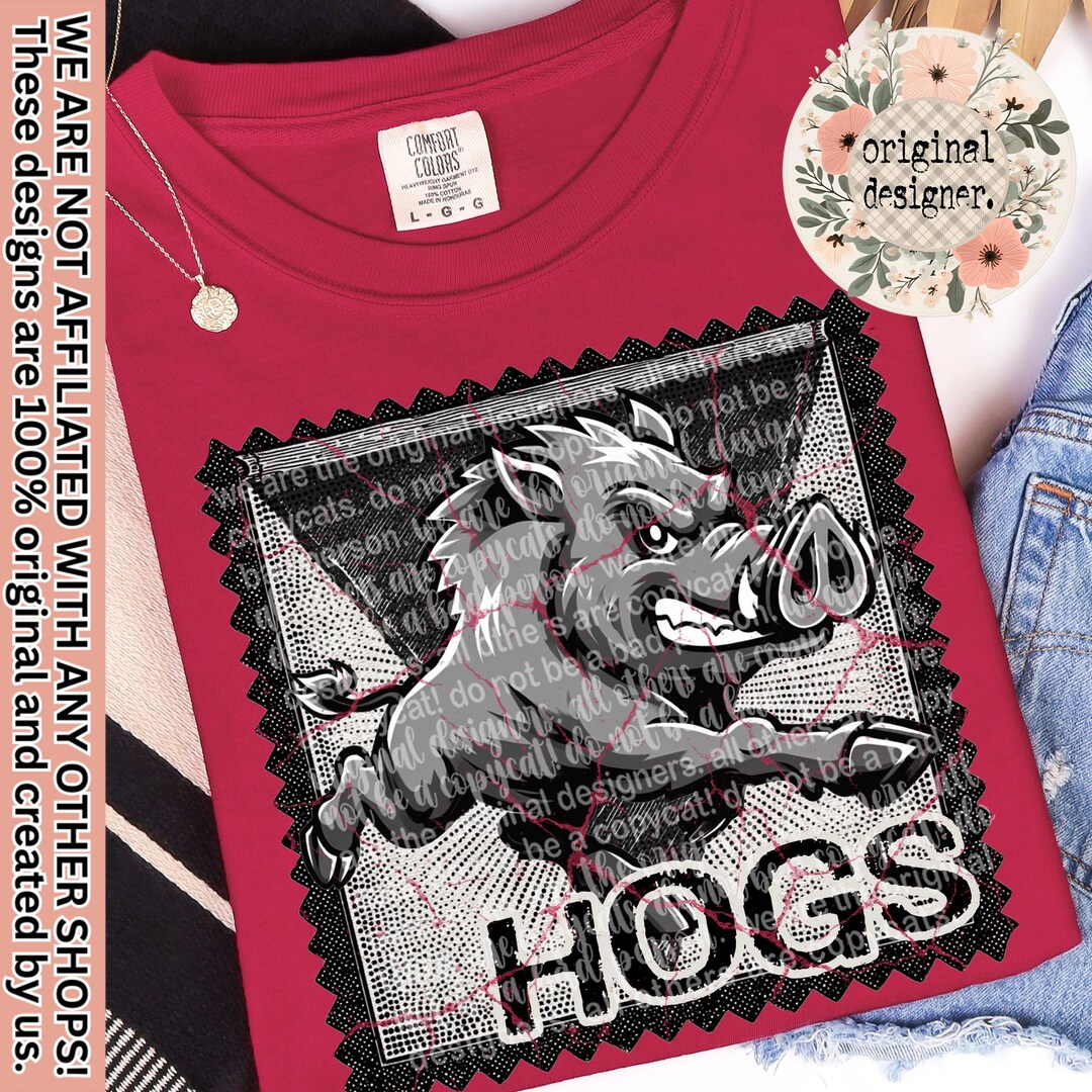 Hogs Mascot Stamp Design | Digital Download | PNG File | Sublimation ...