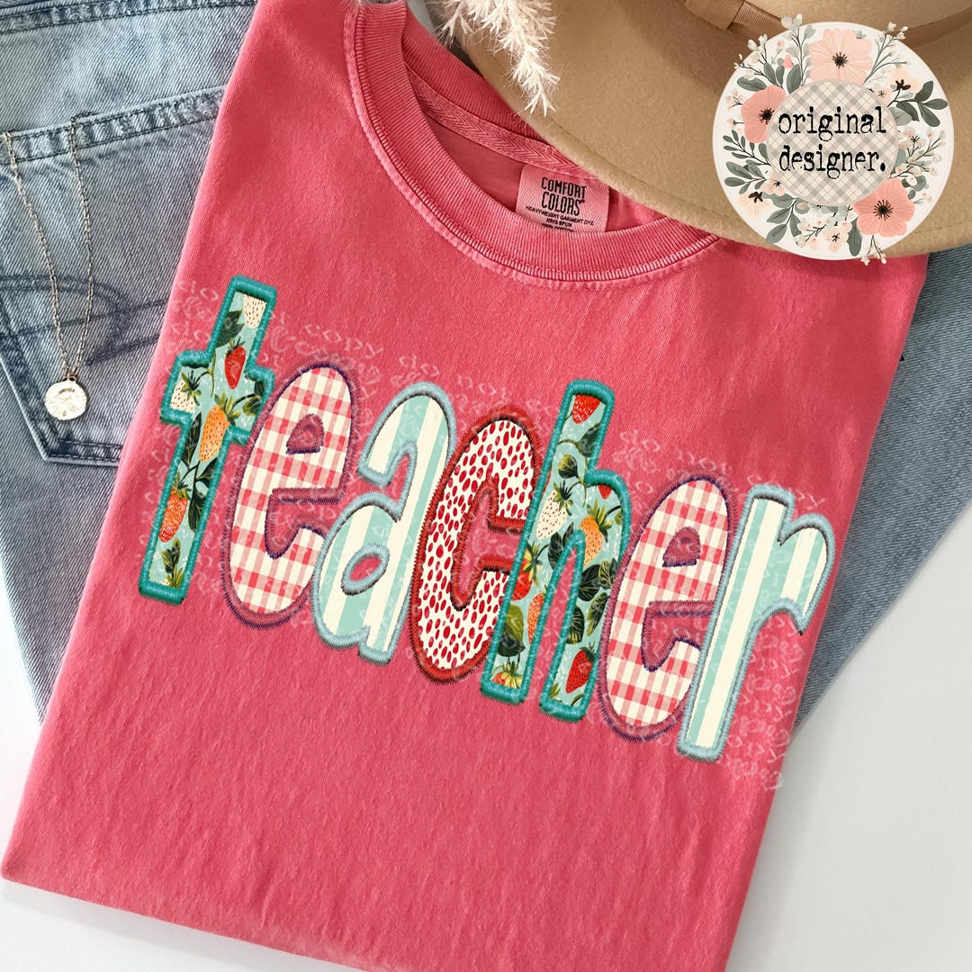 Teacher Strawberry Print Design | Digital Download | PNG File | Custom ...