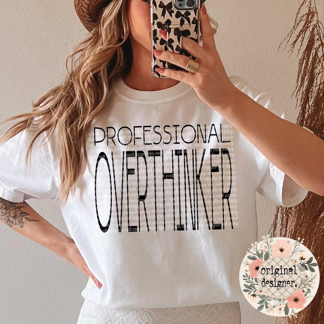 Professional Overthinker Thin Line Art Design | Digital Download | PNG ...