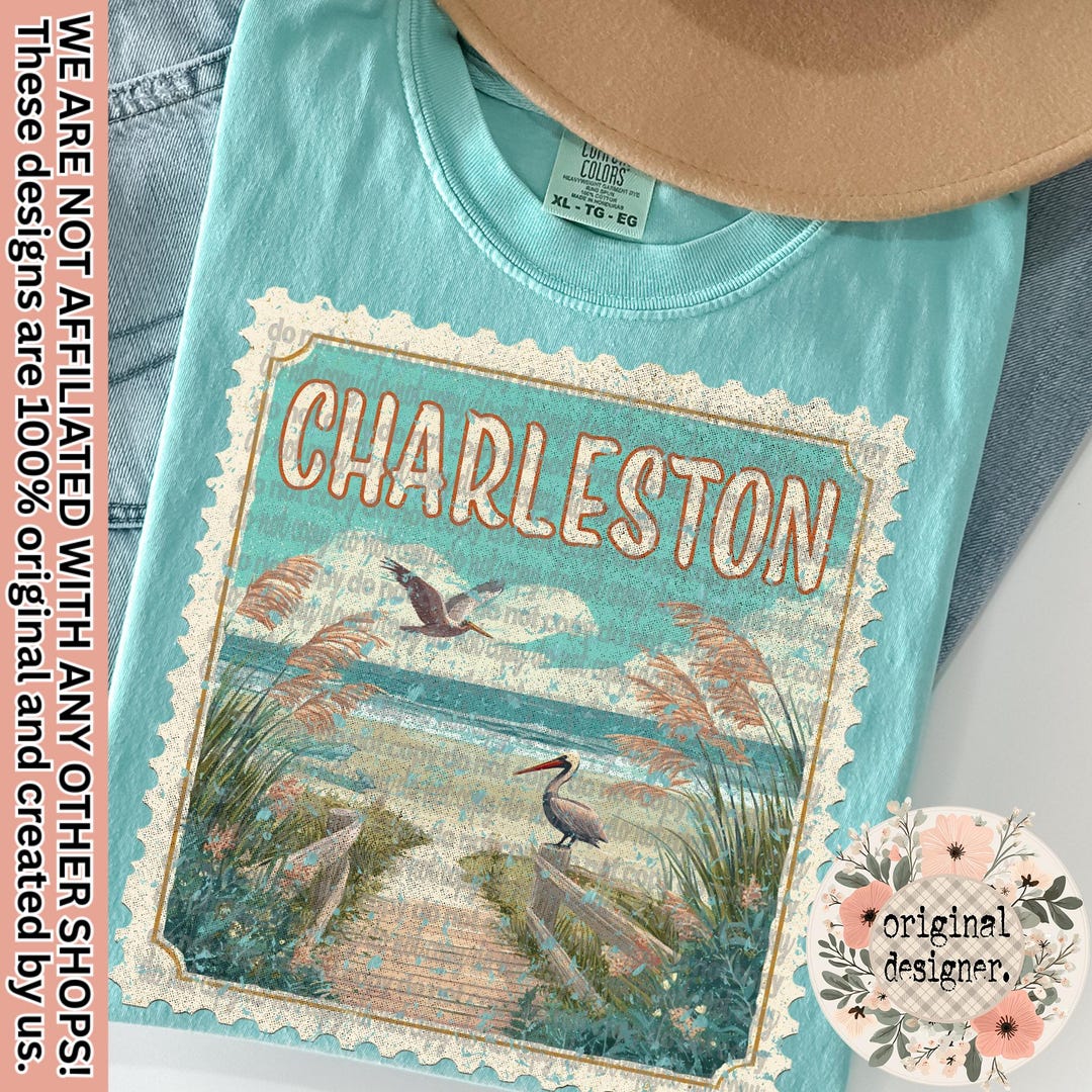 Charleston Stamp Beach Design | Digital Download | PNG File ...